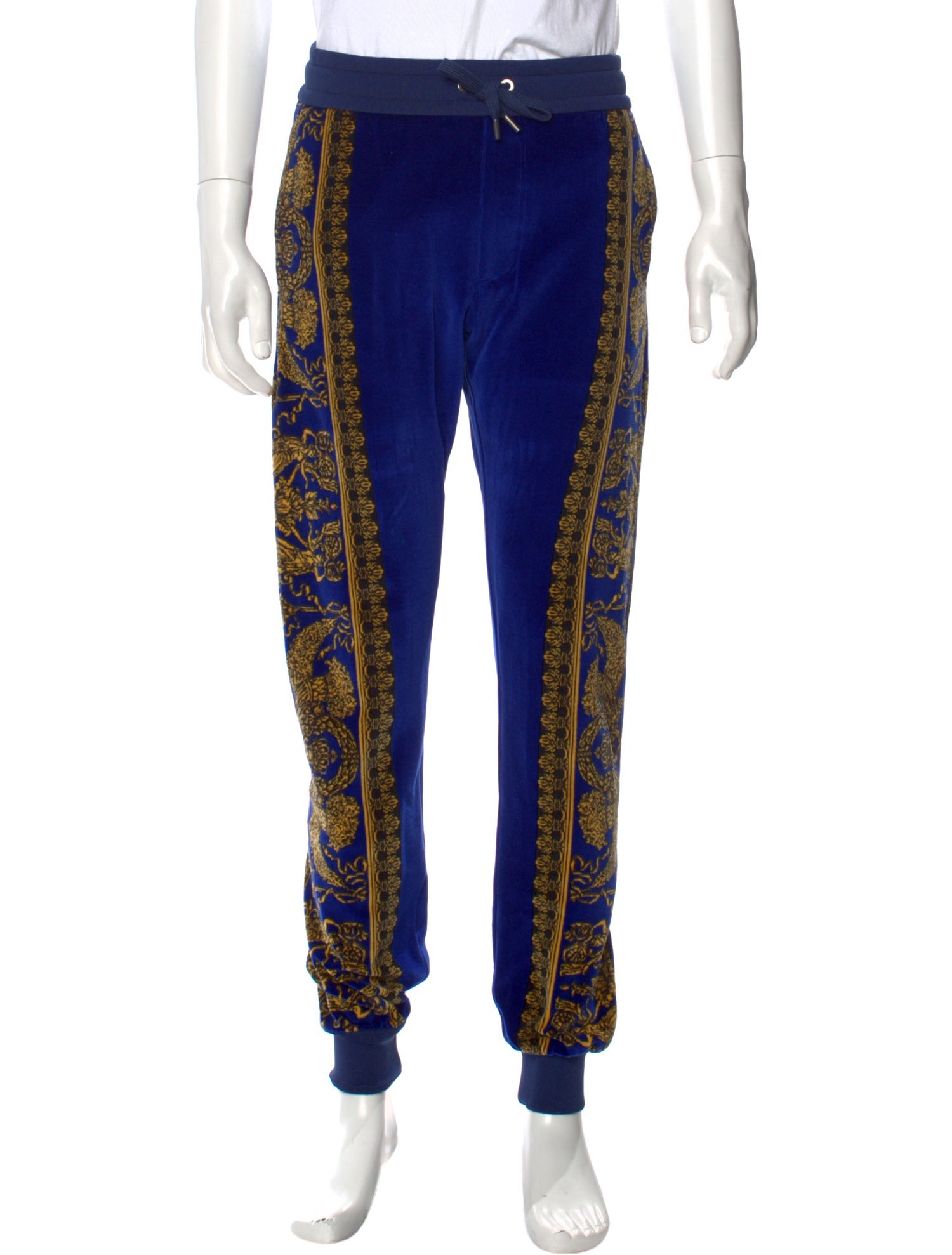 Versace Printed Joggers - Blue, 11.25" Rise Pants, Clothing - VES144463 ...
