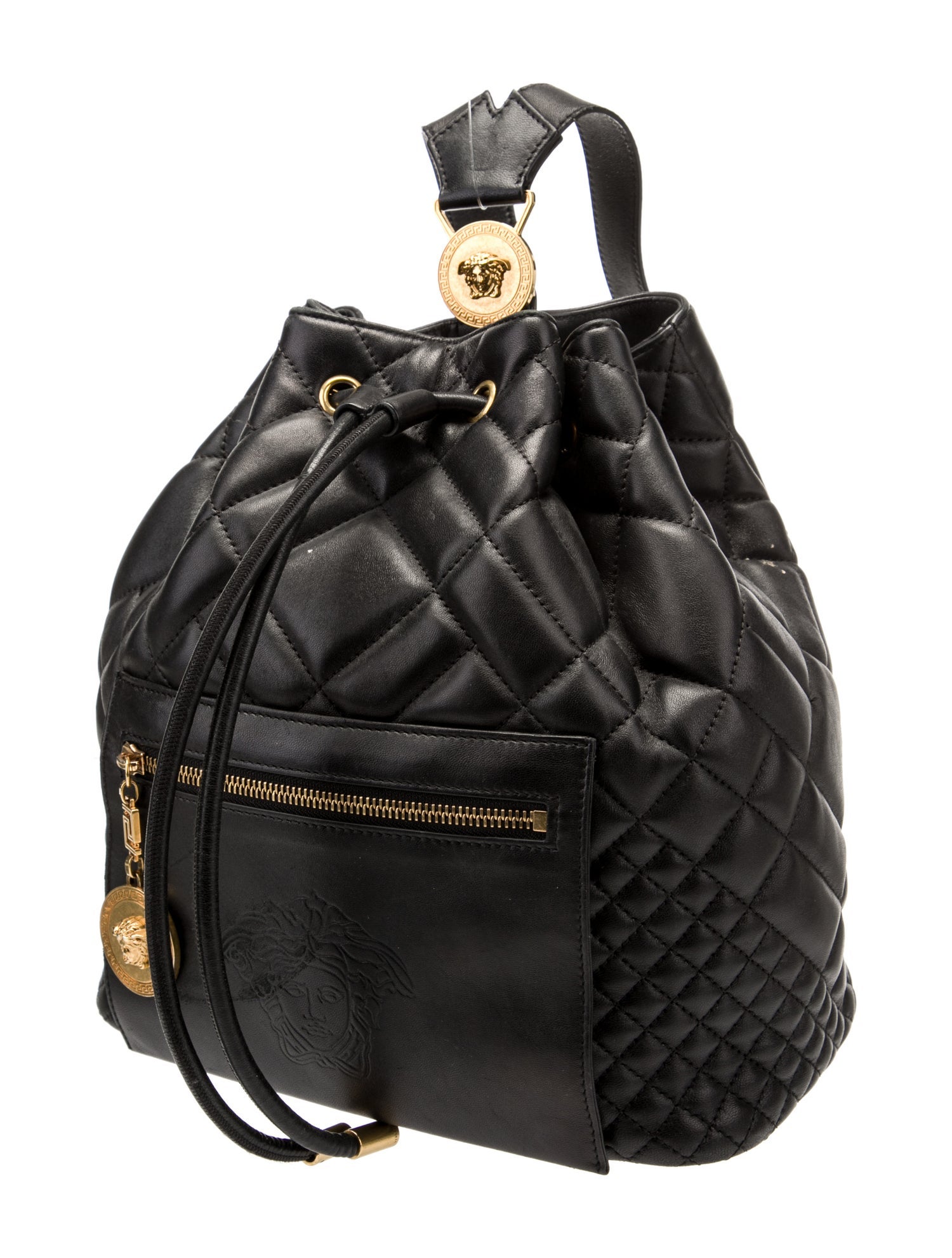 Versace Quilted Leather Backpack - Black Backpacks, Handbags ...