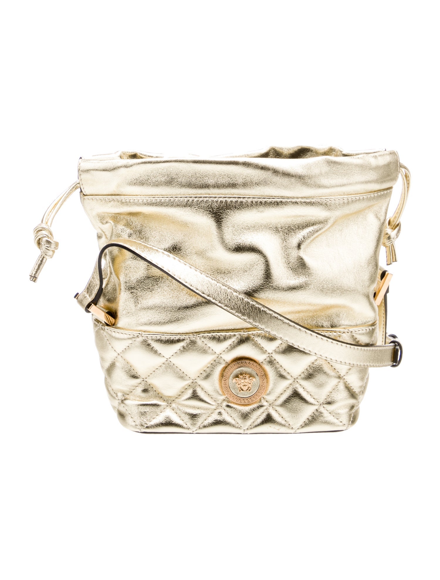 Versace Metallic Leather Crossbody Bag - Gold Crossbody Bags, Handbags ...