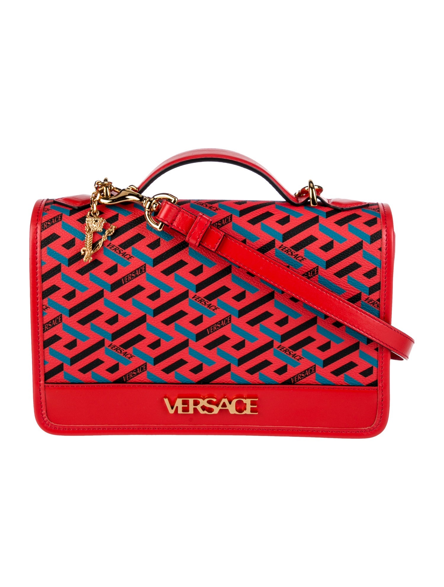 Versace Coated Canvas Crossbody Bag - Red Crossbody Bags, Handbags ...