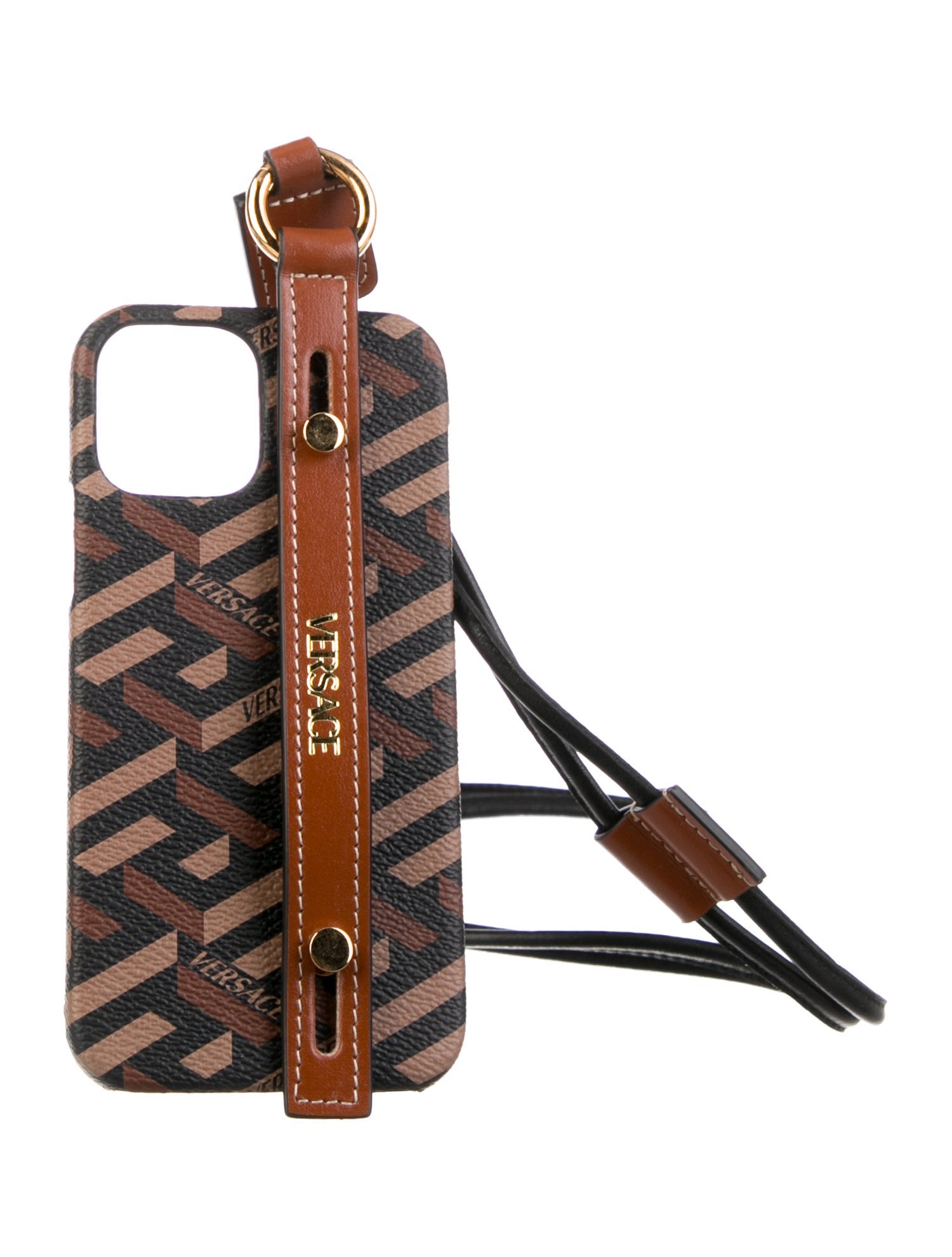 Versace Pattern Lanyard Phone Case - Brown Phone Cases, Technology ...