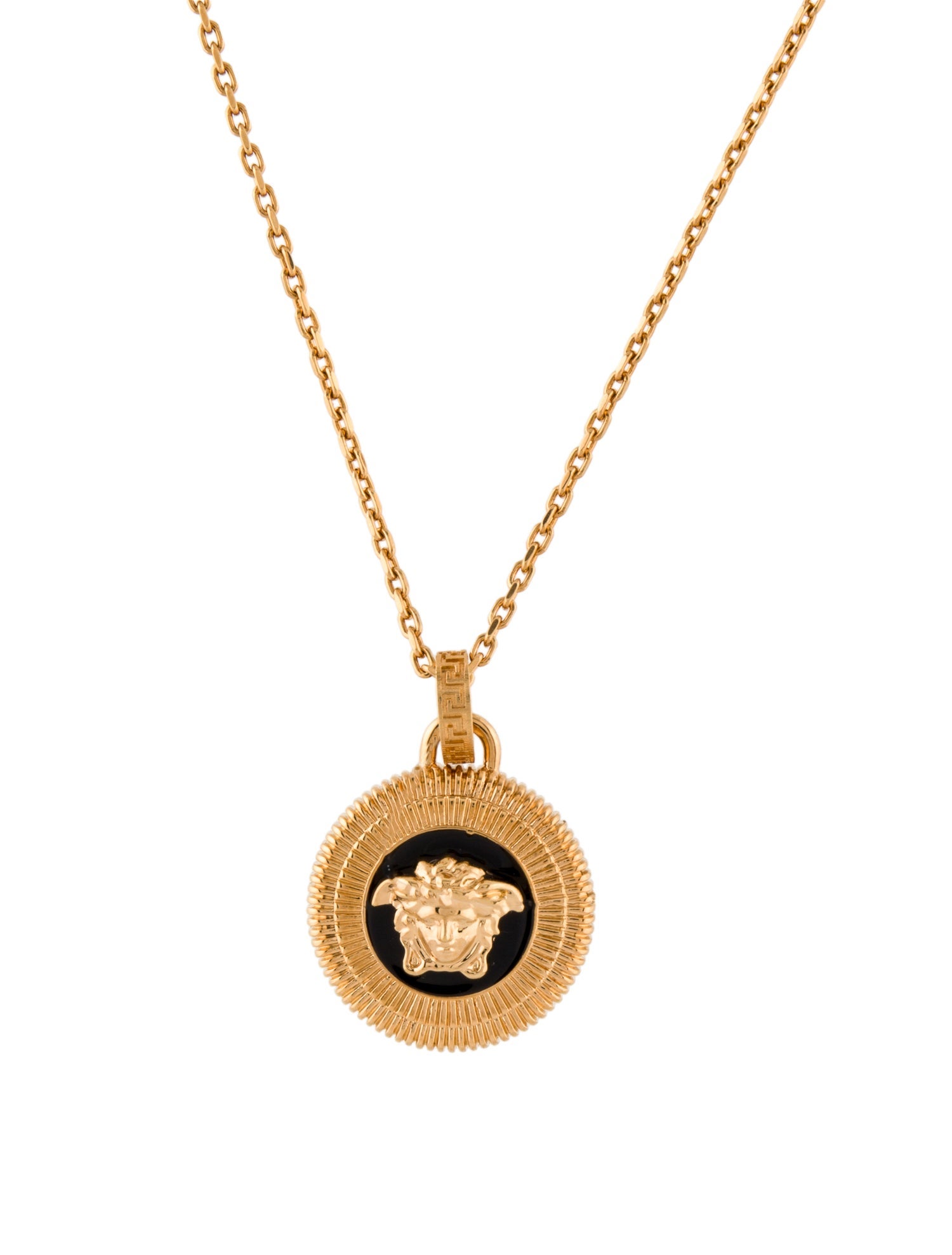 Versace Enamel Medusa Pendant Necklace - Gold-Tone Metal Pendant ...