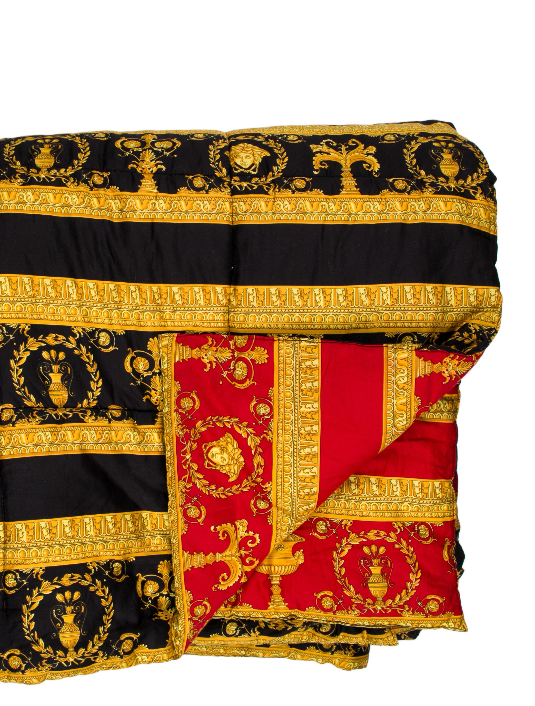 Versace I ♡ Baroque Double-Face Comforter - Red Bedding, Bedding & Bath ...