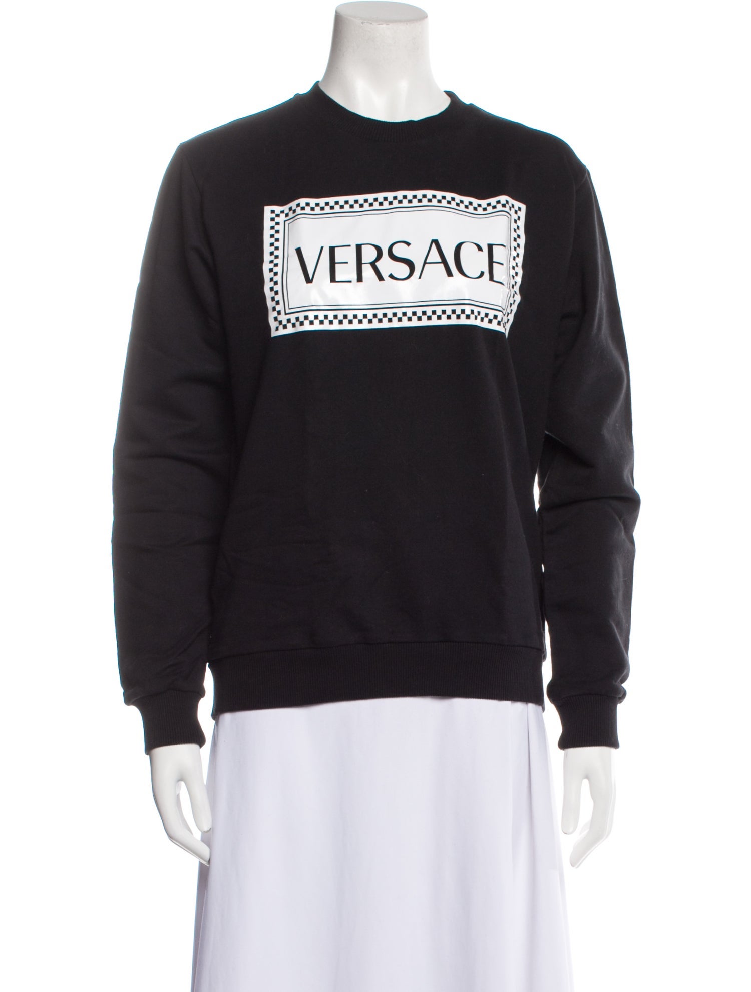 Versace Graphic Print Crew Neck Sweatshirt - Black Tops, Clothing ...