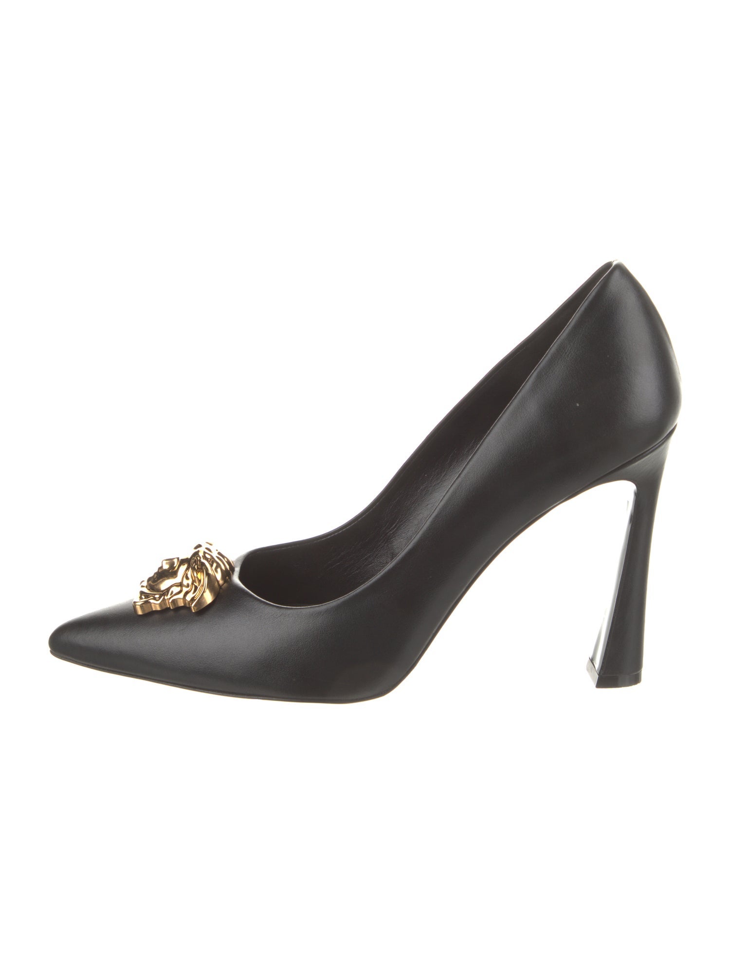 Versace Medusa Insignia Leather Pumps - Black Pumps, Shoes - VES149934 ...