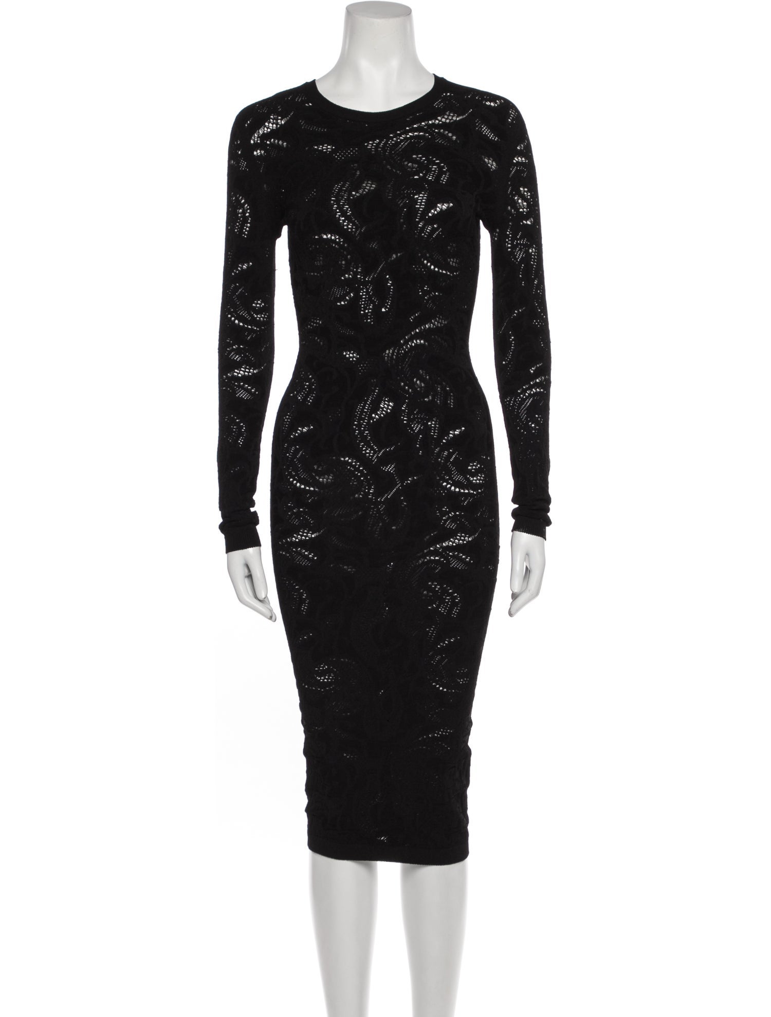 Versace Patterned Midi Length Dress - Black Dresses, Clothing ...