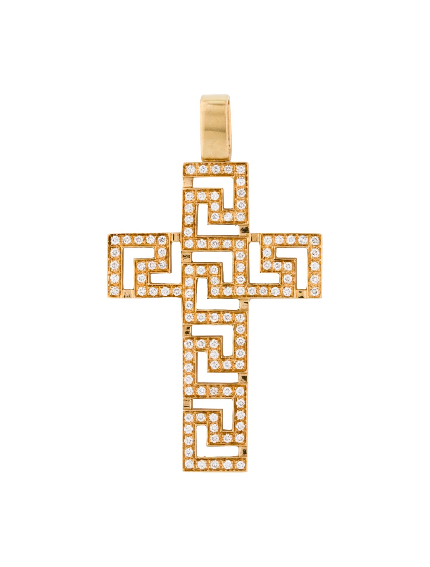 Versace 18k Diamond Cross Pendant - 18K Yellow Gold Pendant Necklace ...