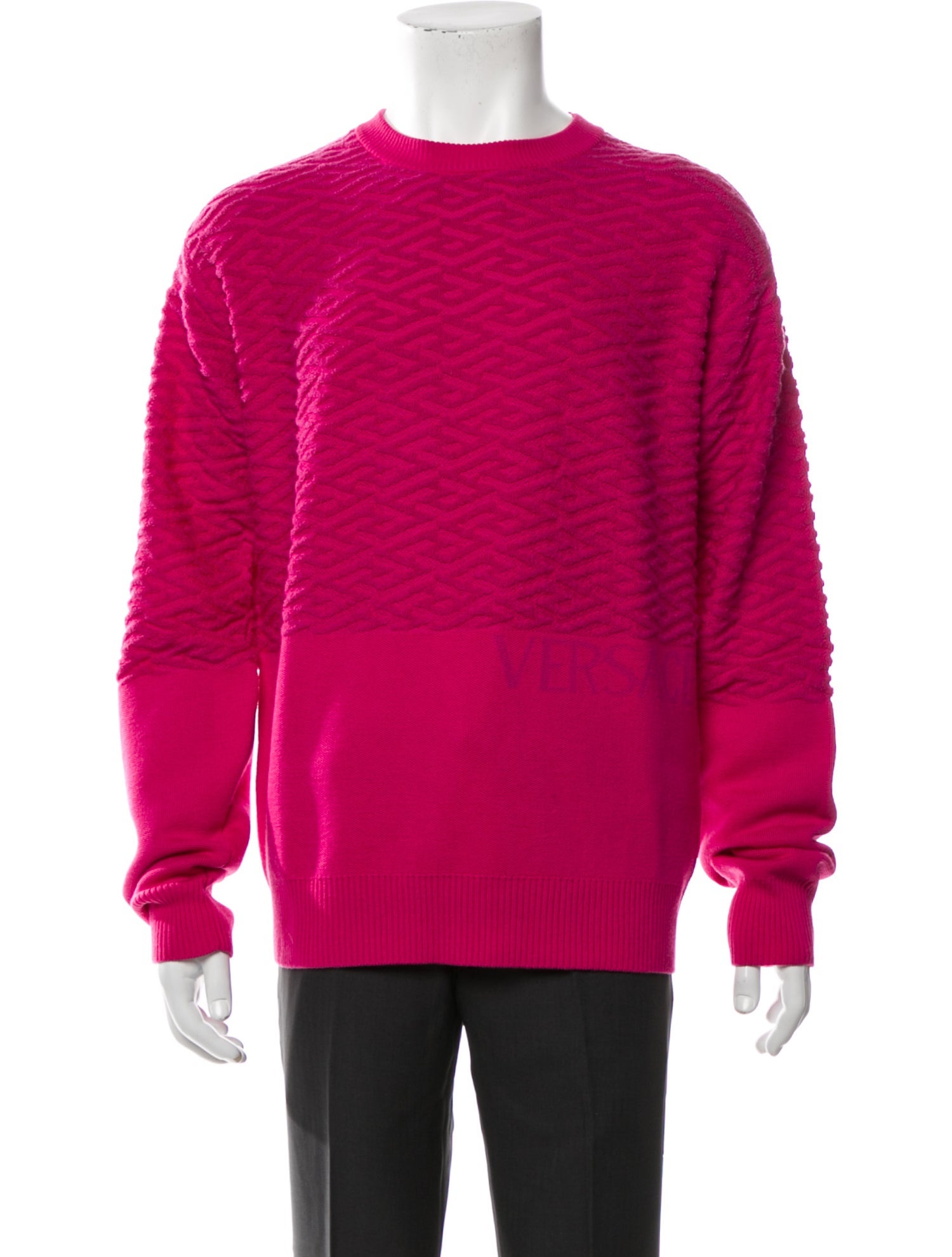 Versace Crew Neck Long Sleeve Pullover w/ Tags - Pink Sweaters ...