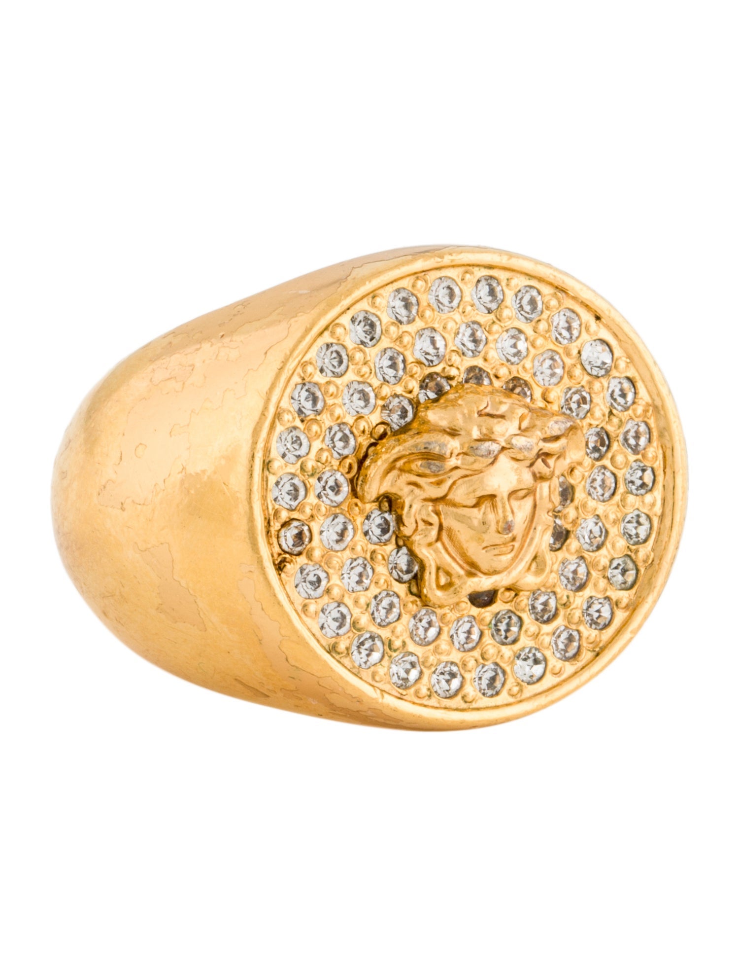 Versace Crystal Medusa Signet Ring - Clear Signet Ring, Rings ...