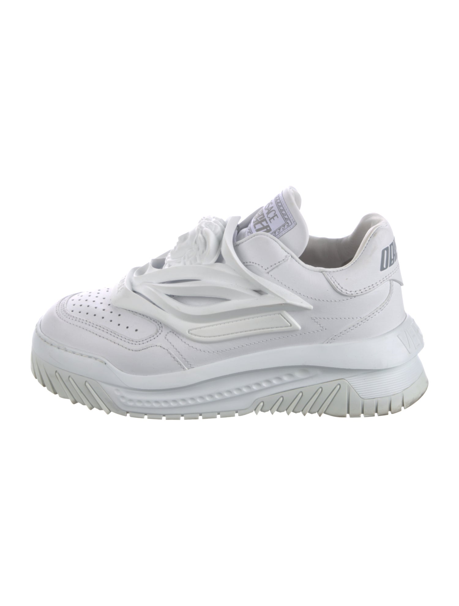 Versace Medusa Insignia Leather Athletic Sneakers - White Sneakers ...