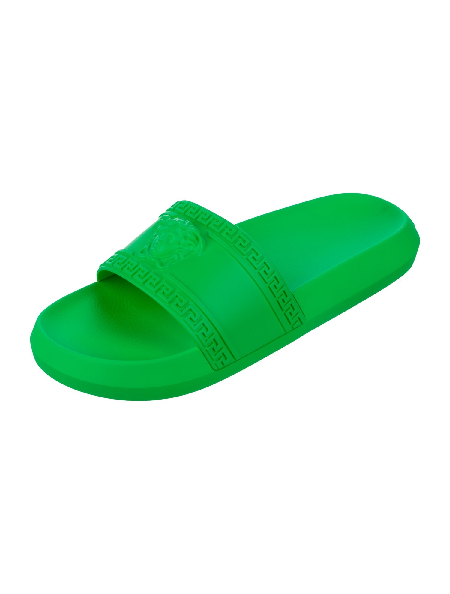 Versace Rubber Slides - Green Sandals, Shoes - VES155666 | The RealReal