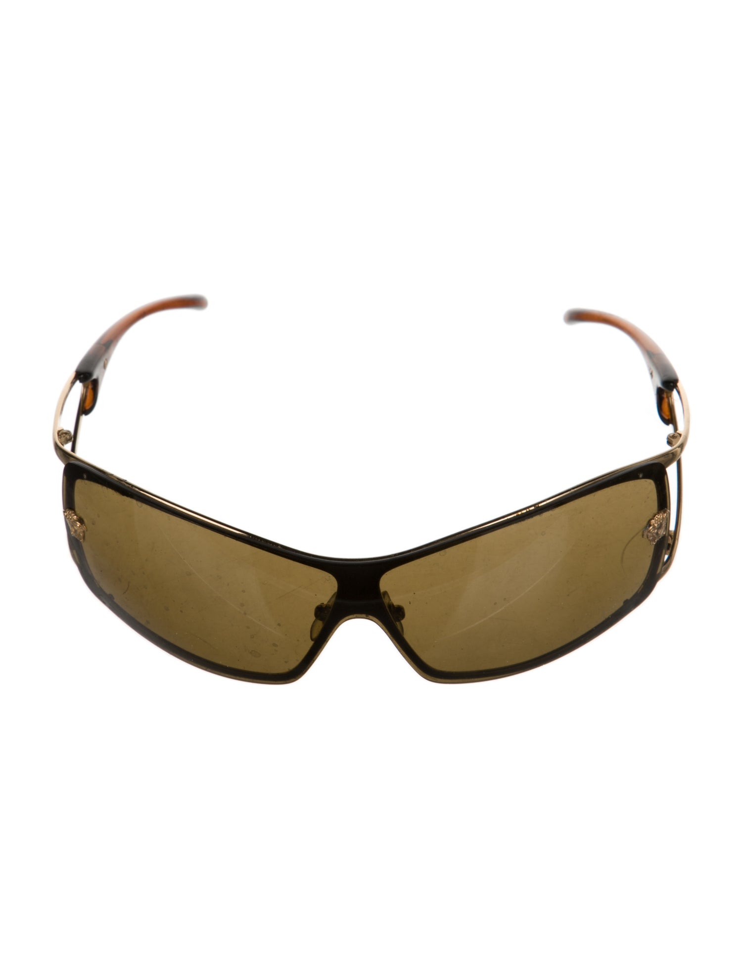 Versace Medusa Insignia Shield Sunglasses - Brown Sunglasses ...