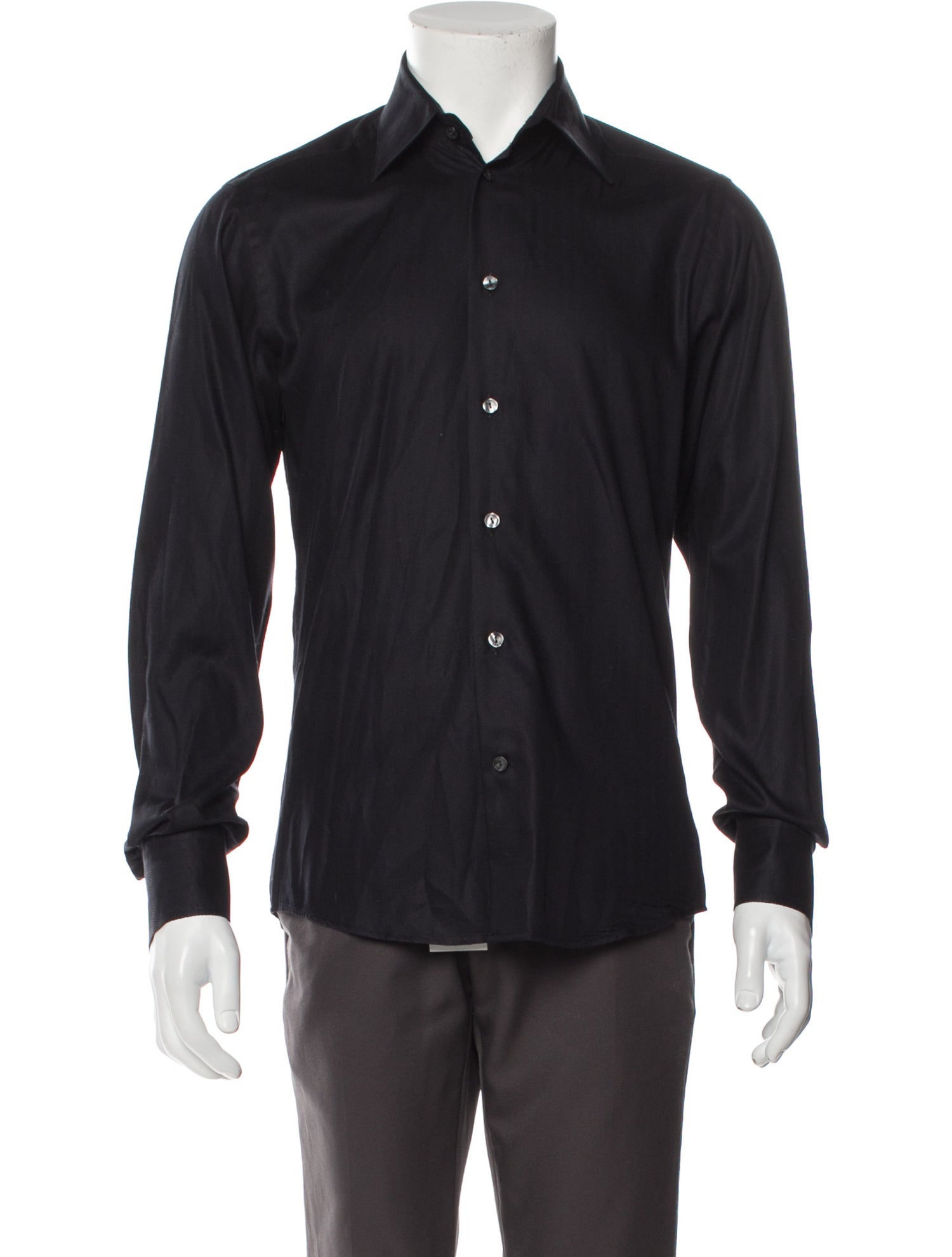 Versace Long Sleeve Shirt - Black Casual Shirts, Clothing - VES155907 ...