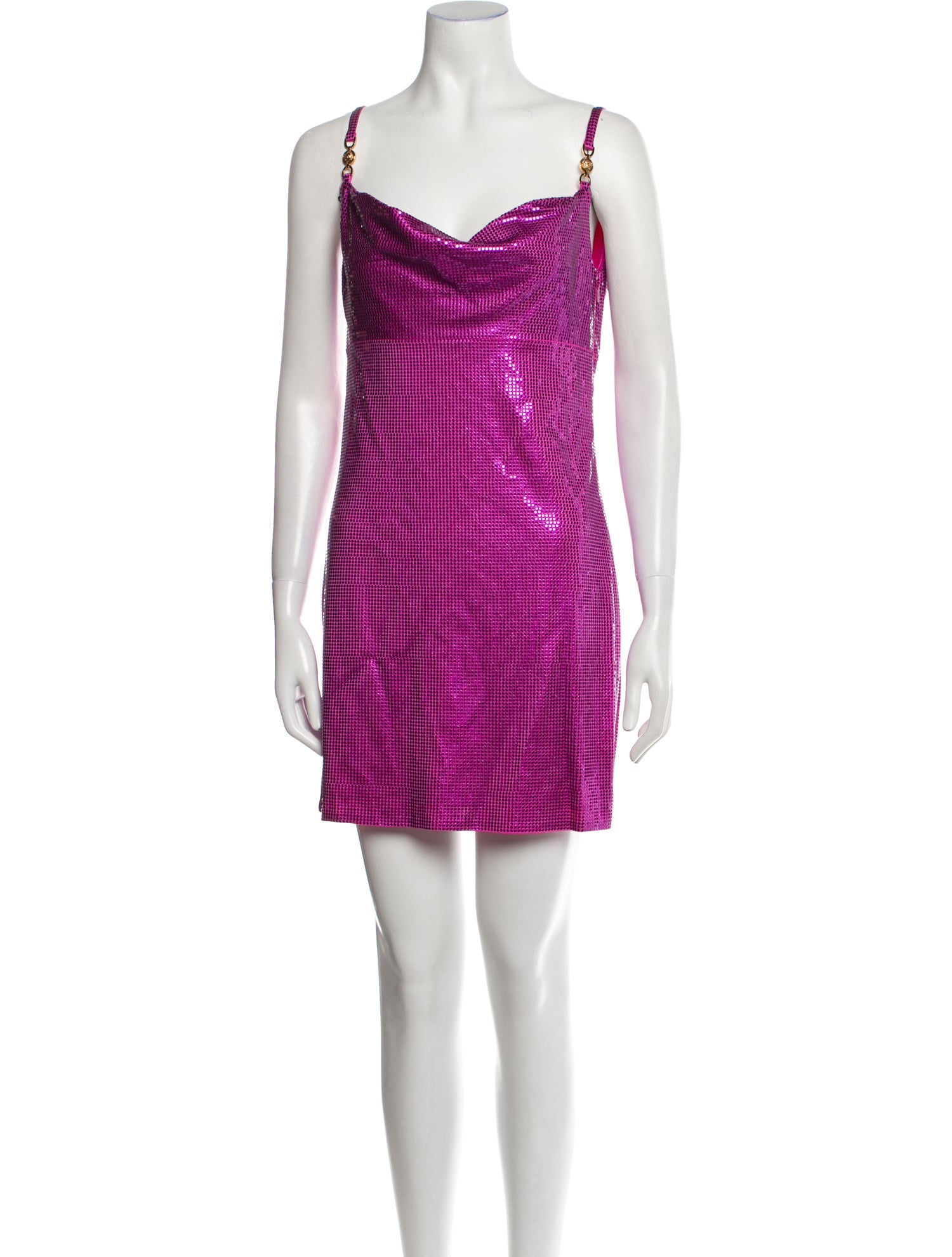 Versace Printed Mini Dress - Pink Dresses, Clothing - VES157247 | The ...