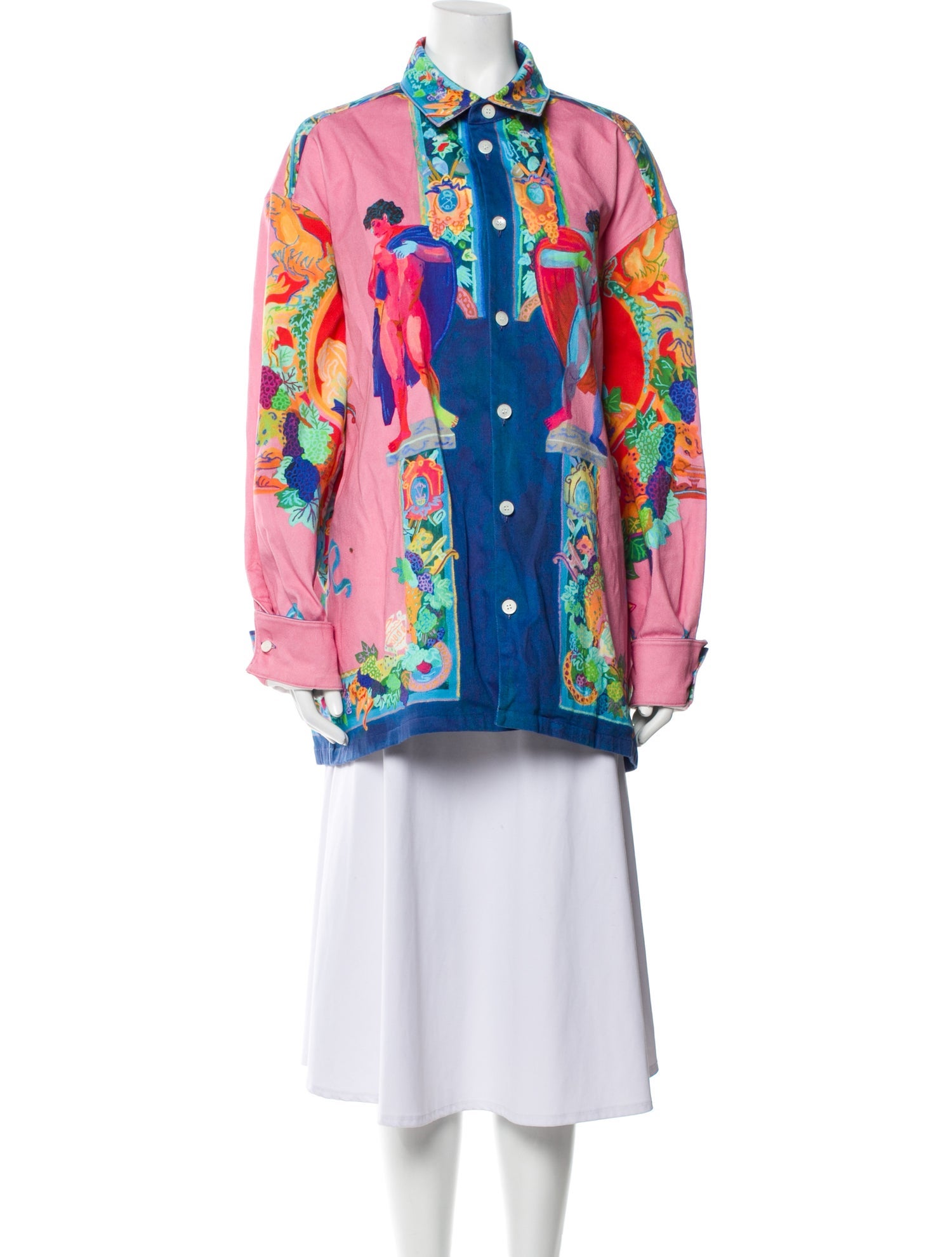 Versace Floral Print Faux Fur Jacket - Pink Jackets, Clothing ...