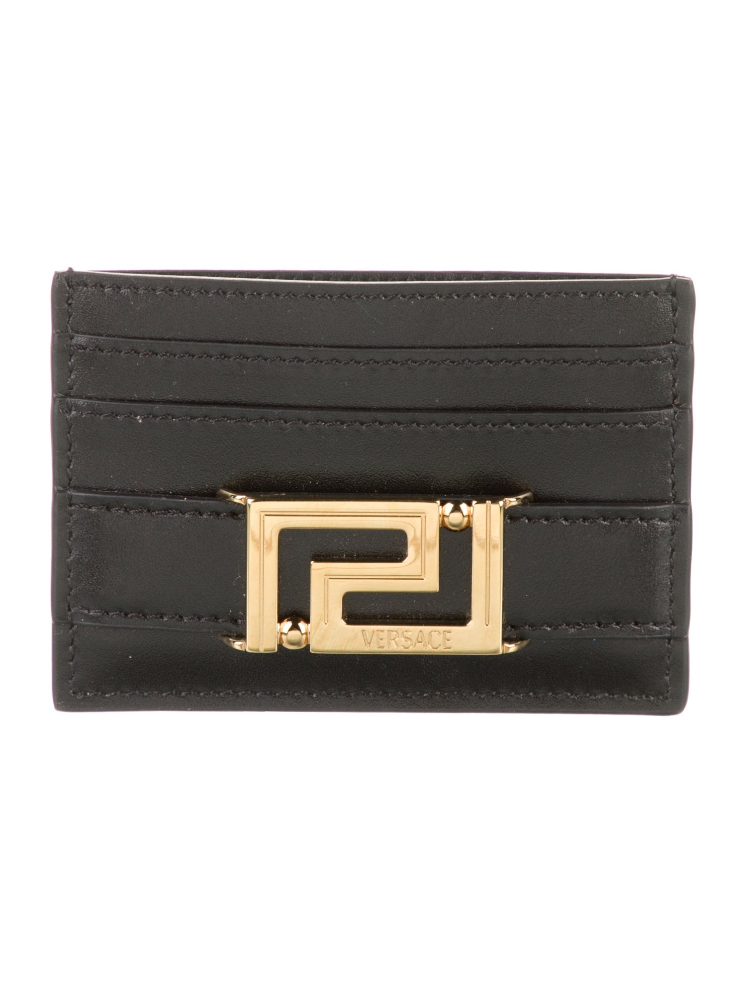 Versace Leather Printed Card Holder - Black Wallets, Accessories ...