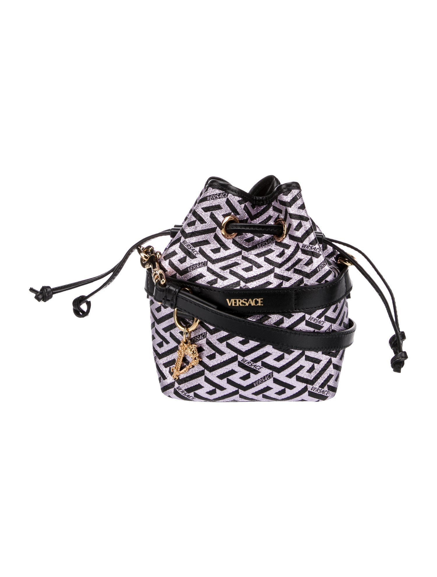 Versace Leather Bucket Bag - Purple Bucket Bags, Handbags - VES165563 ...