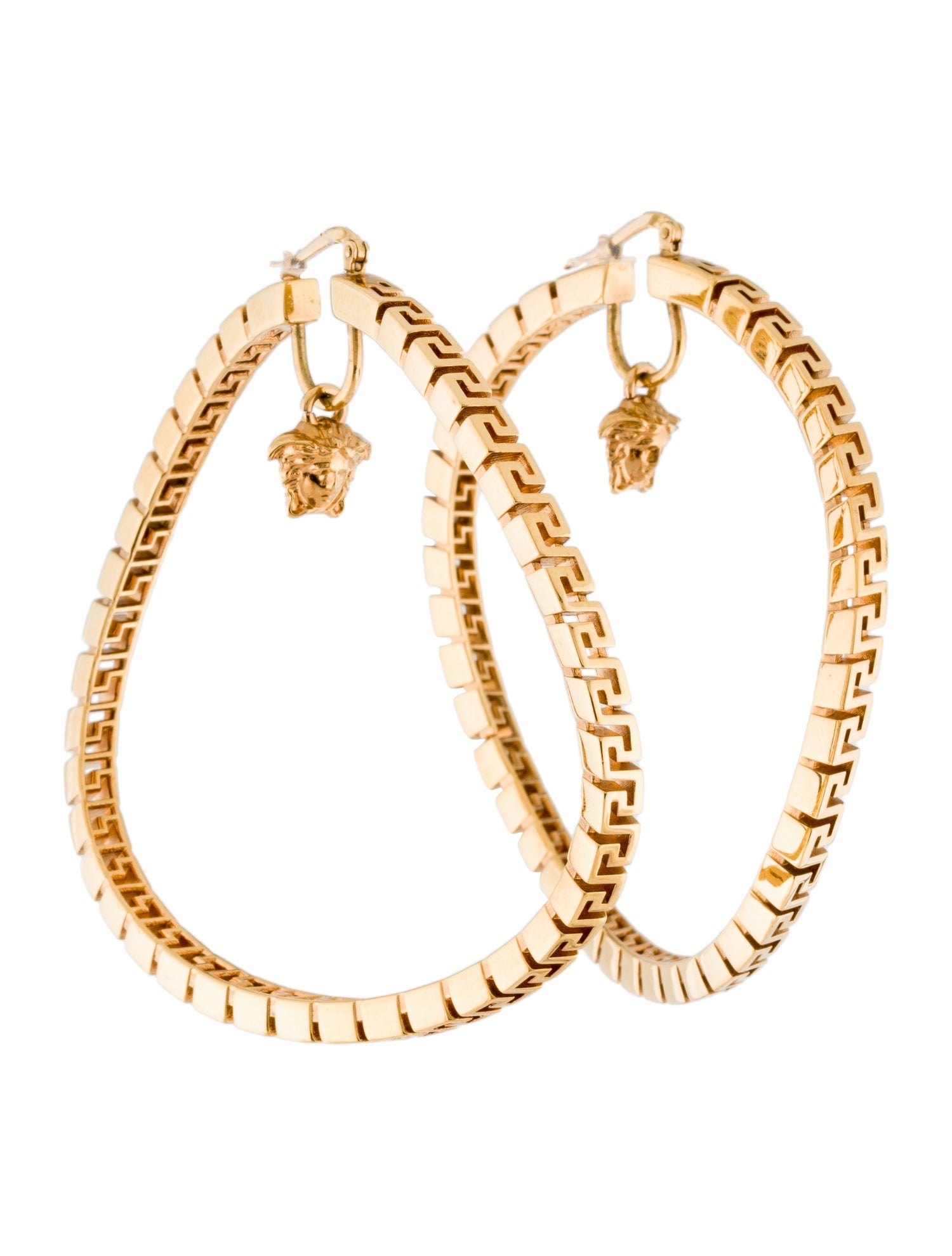 Versace Medusa & Greca Twist Hoop Earrings - Brass Hoop, Earrings ...