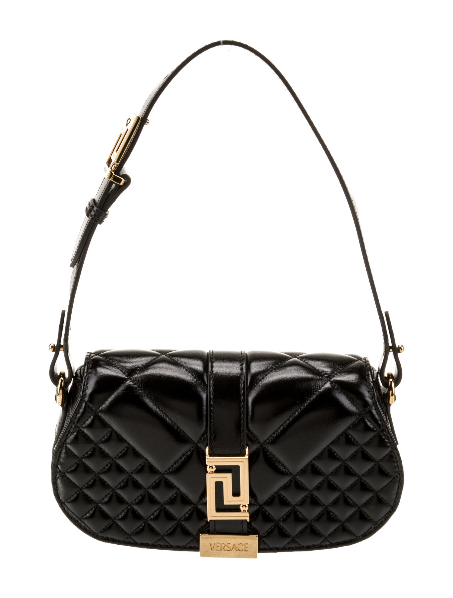 Versace Leather Shoulder Bag w/ Tags - Black Shoulder Bags, Handbags ...