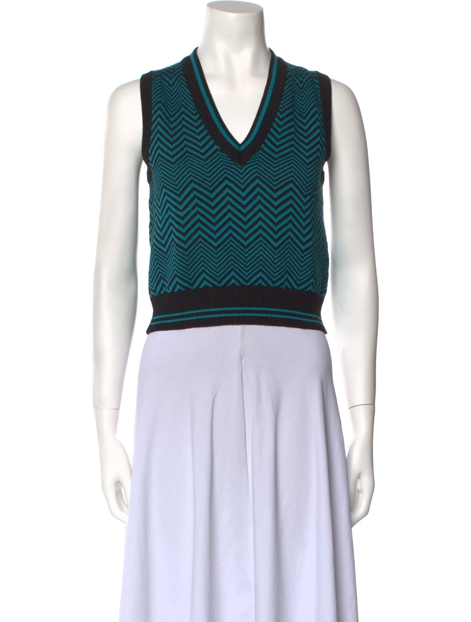 Versace Wool Striped Crop Top - Black Tops, Clothing - VES169733 | The ...