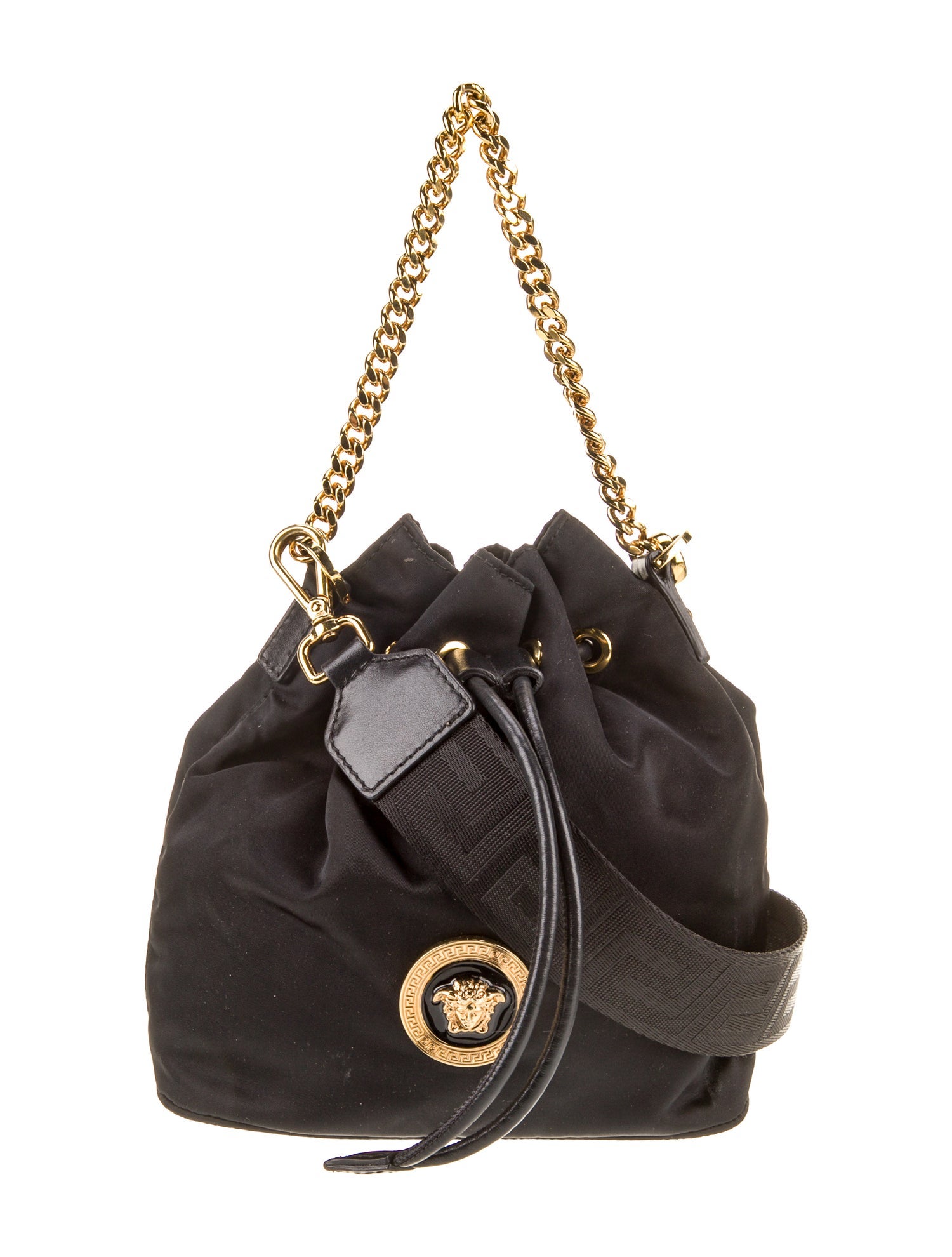 Versace Nylon Bucket Bag - Black Bucket Bags, Handbags - VES170322 ...
