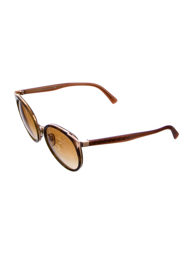 Versace Medusa Insignia Round Sunglasses - Brown Sunglasses, Accessories - VES170890 | The RealReal