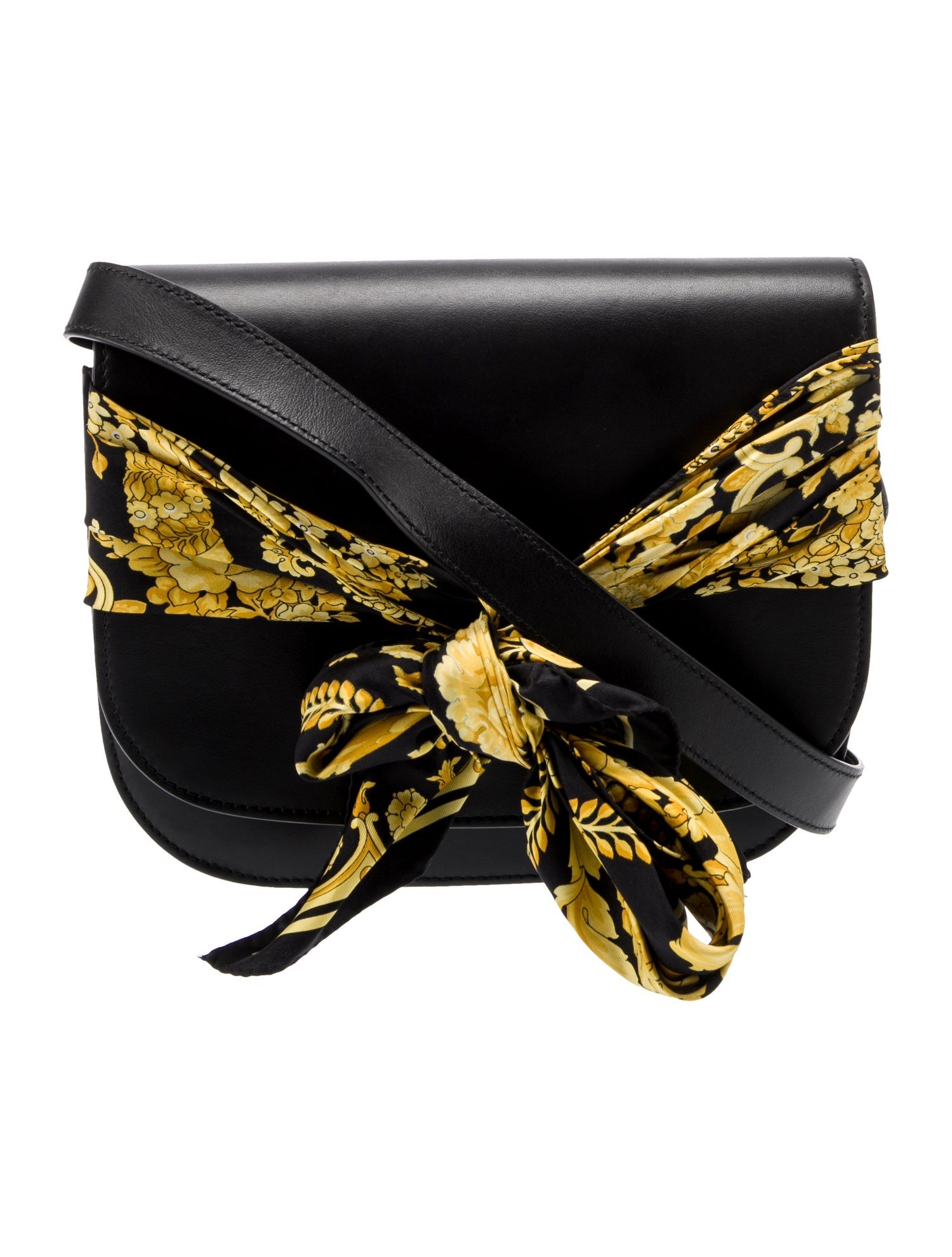 Versace Leather Messenger Bag - Black Crossbody Bags, Handbags ...