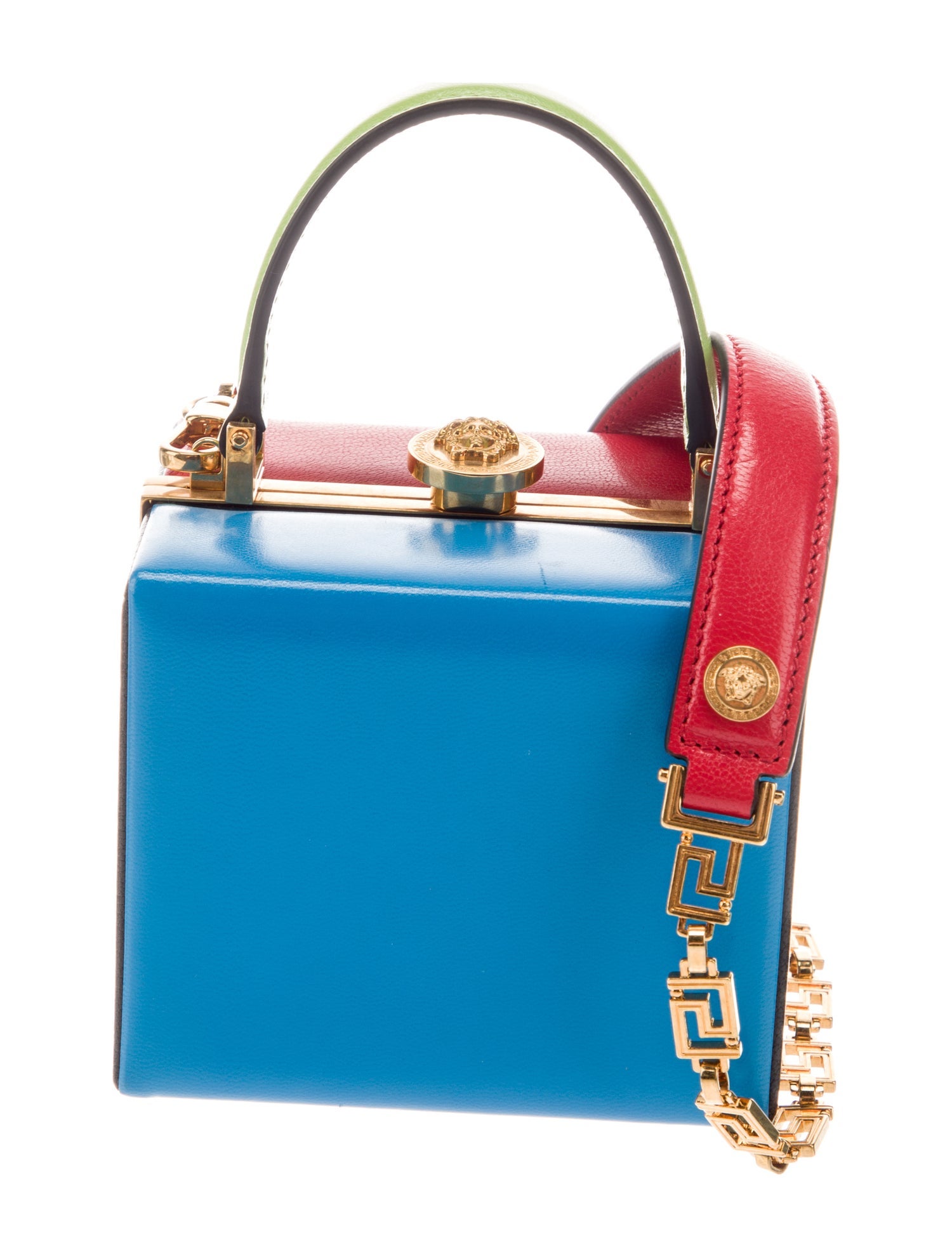 Versace Leather Top Handle Bag - Blue Handle Bags, Handbags - VES171562 ...
