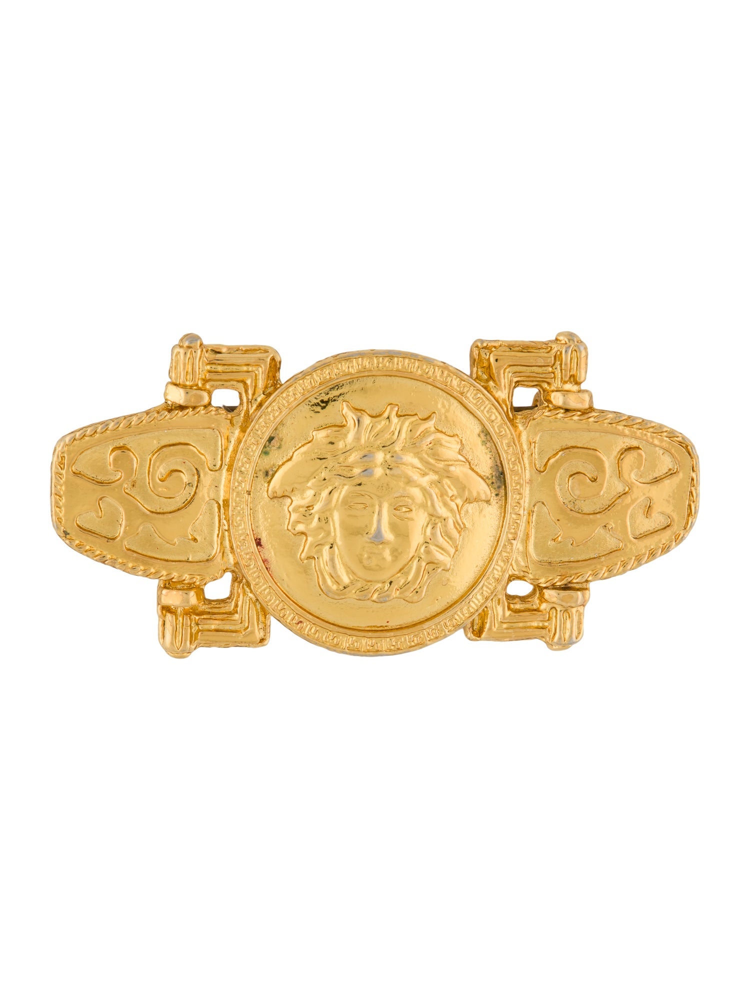 Versace Vintage Medusa Pin - Gold, Gold-Tone Metal Pin, Brooches ...