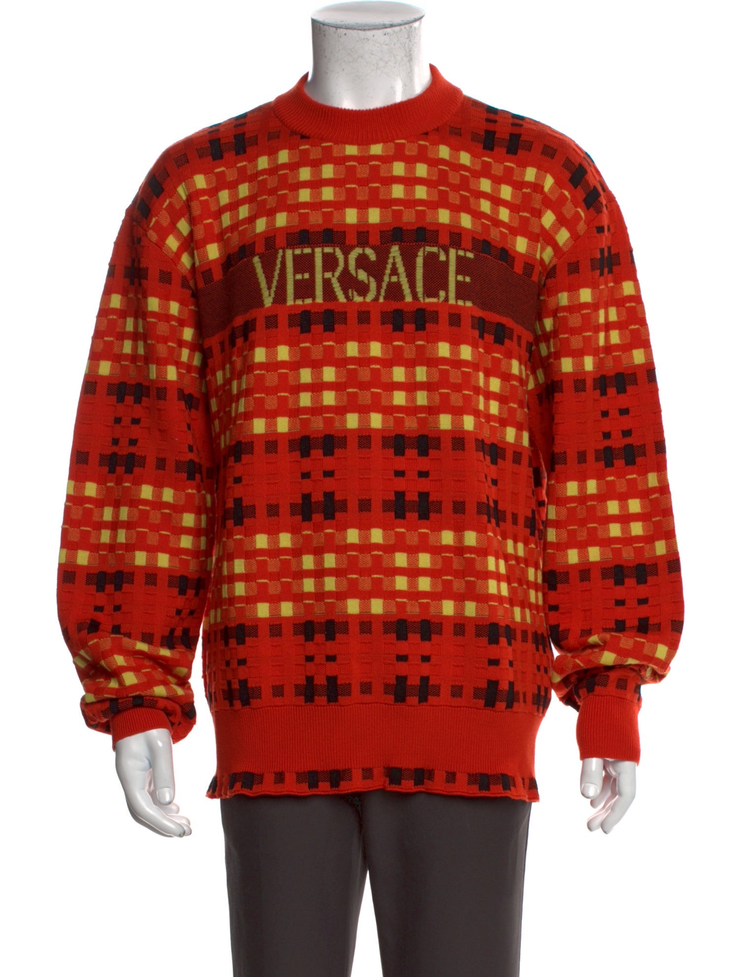 Versace Virgin Wool Striped Pullover - Sweaters, Clothing - VES172635 ...