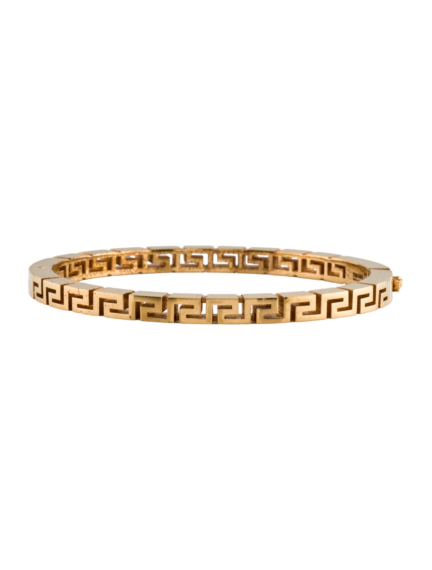 Versace Greca Hinged Bangle Bracelet - Gold-Tone Metal Bangle ...