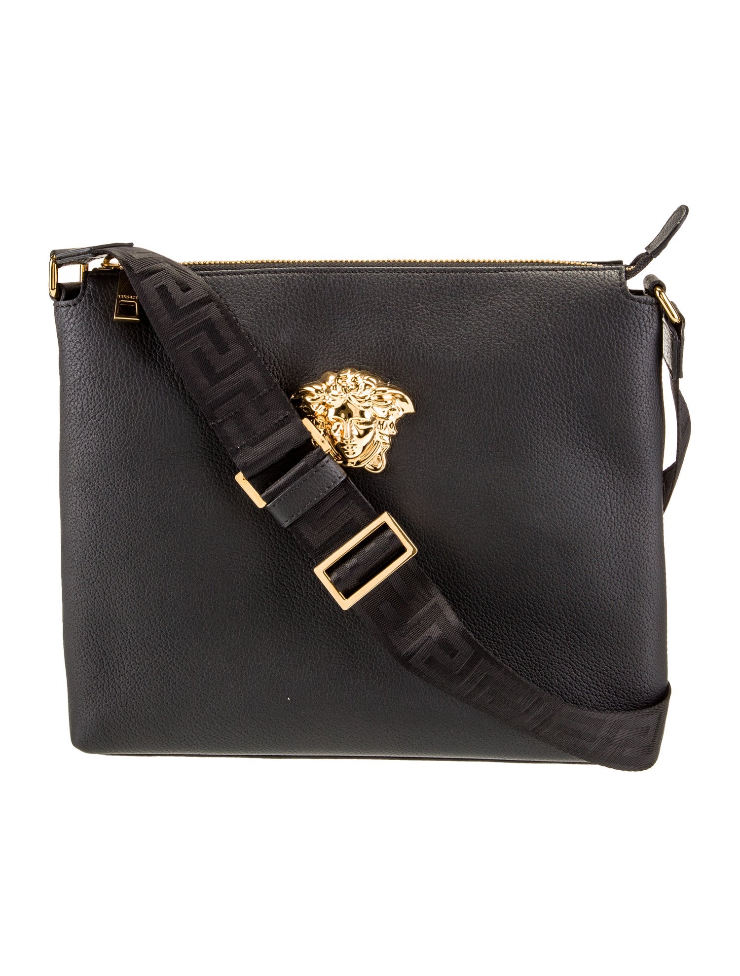 Versace Leather Messenger Bag - Black Messenger Bags, Bags - VES173558 ...