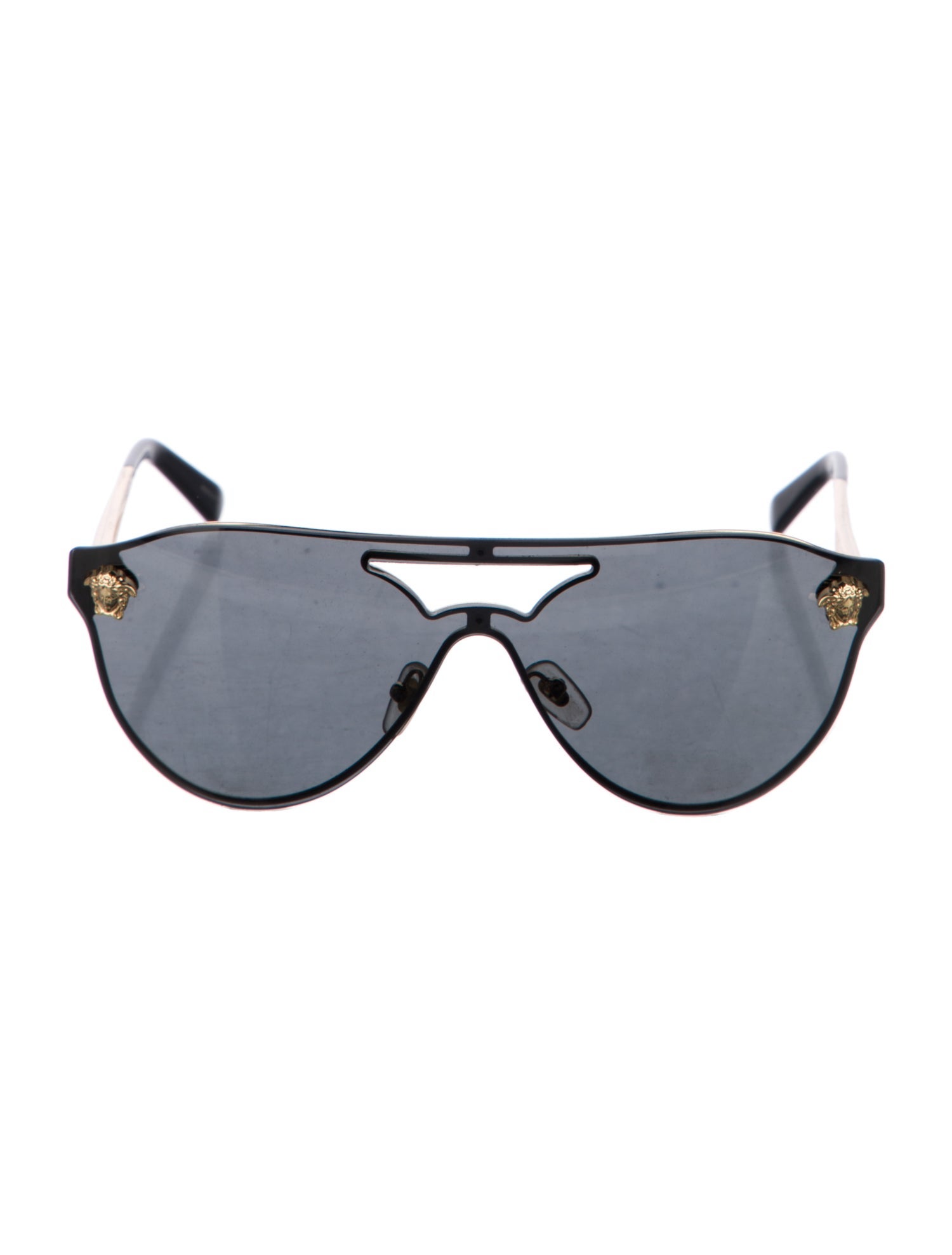 Versace Medusa Insignia Shield Sunglasses - Black Sunglasses ...