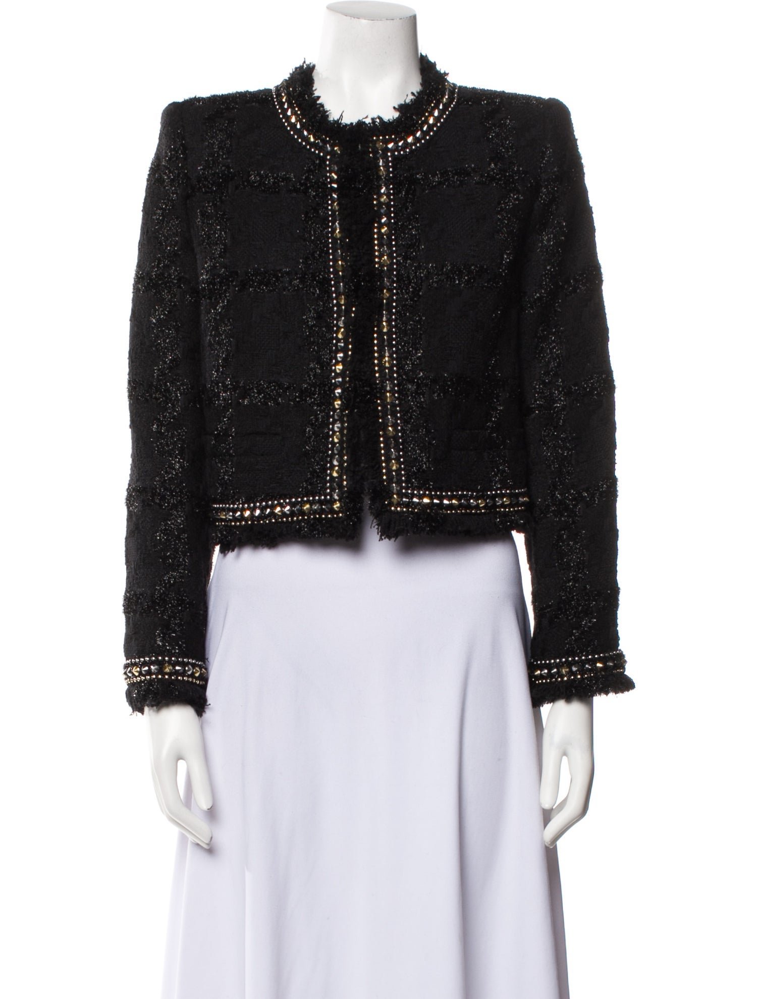 Versace Tweed Pattern Evening Jacket - Black Jackets, Clothing ...