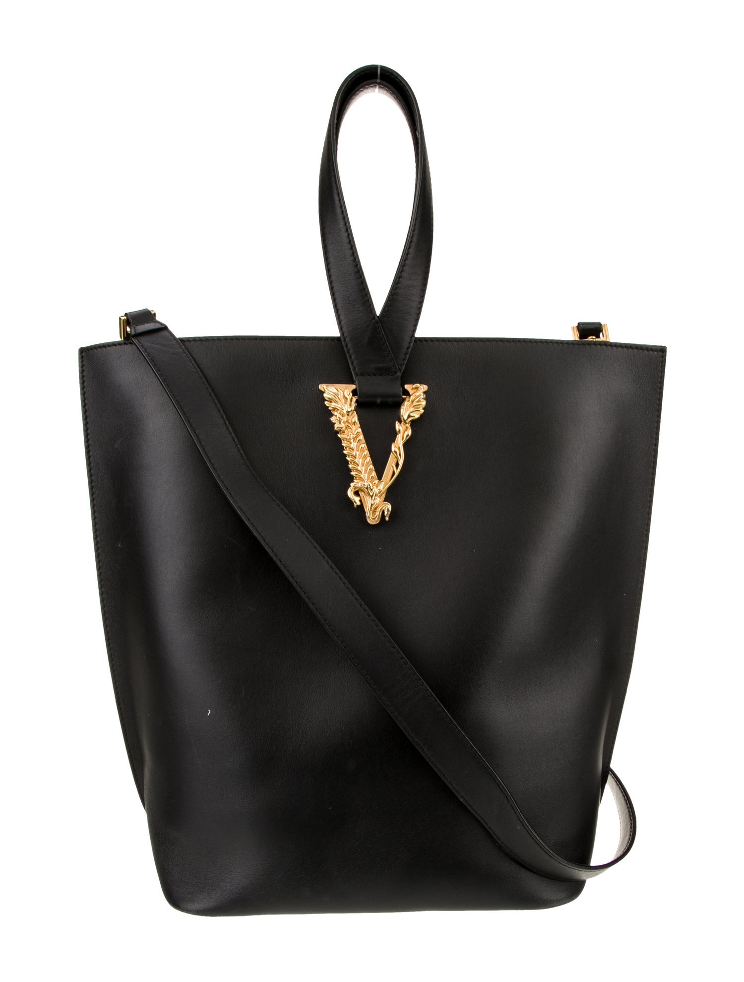 Versace Leather Bucket Bag - Black Bucket Bags, Handbags - VES175595 ...