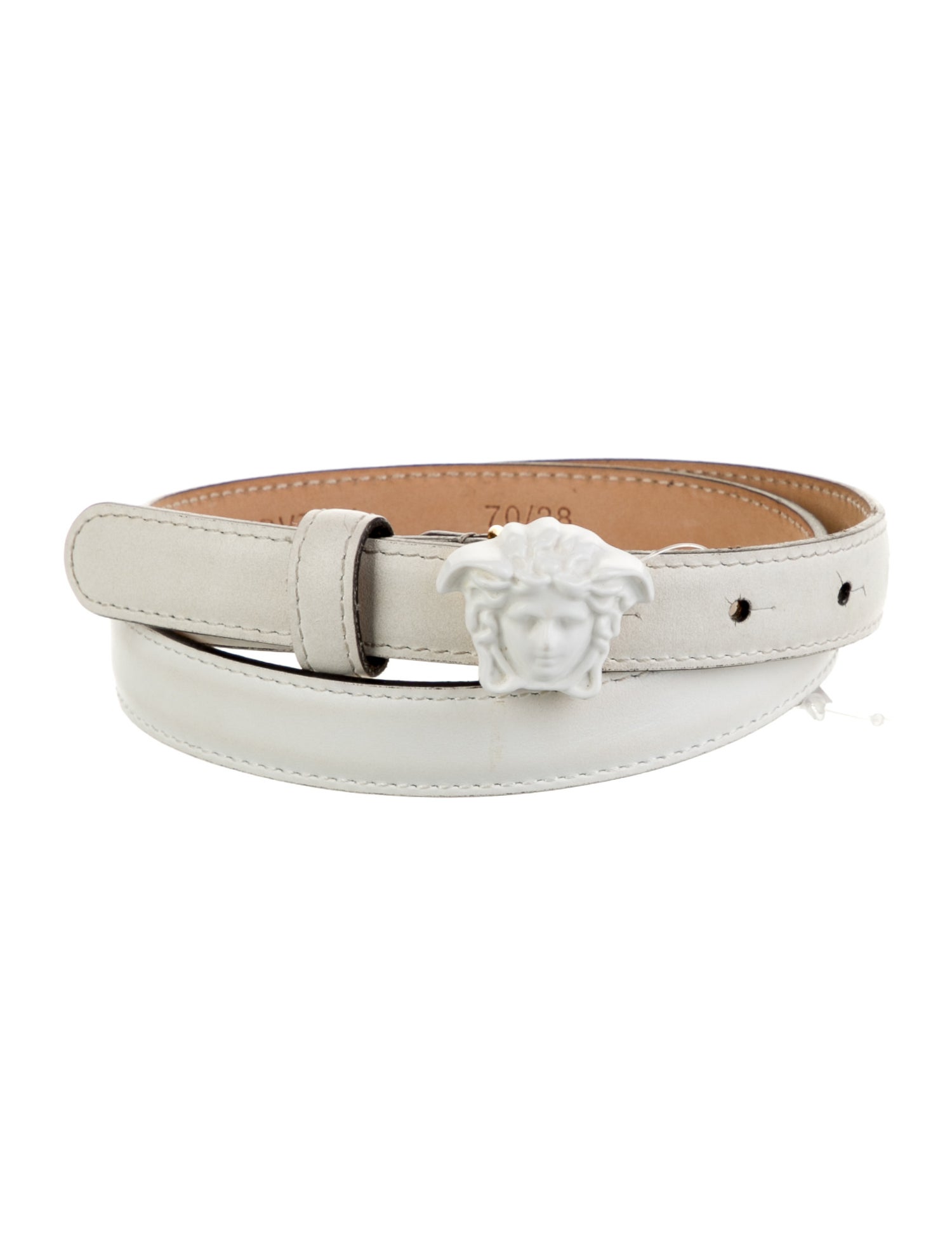 Versace Skinny Leather Belt Kit - White Belts, Accessories - VES175800 ...