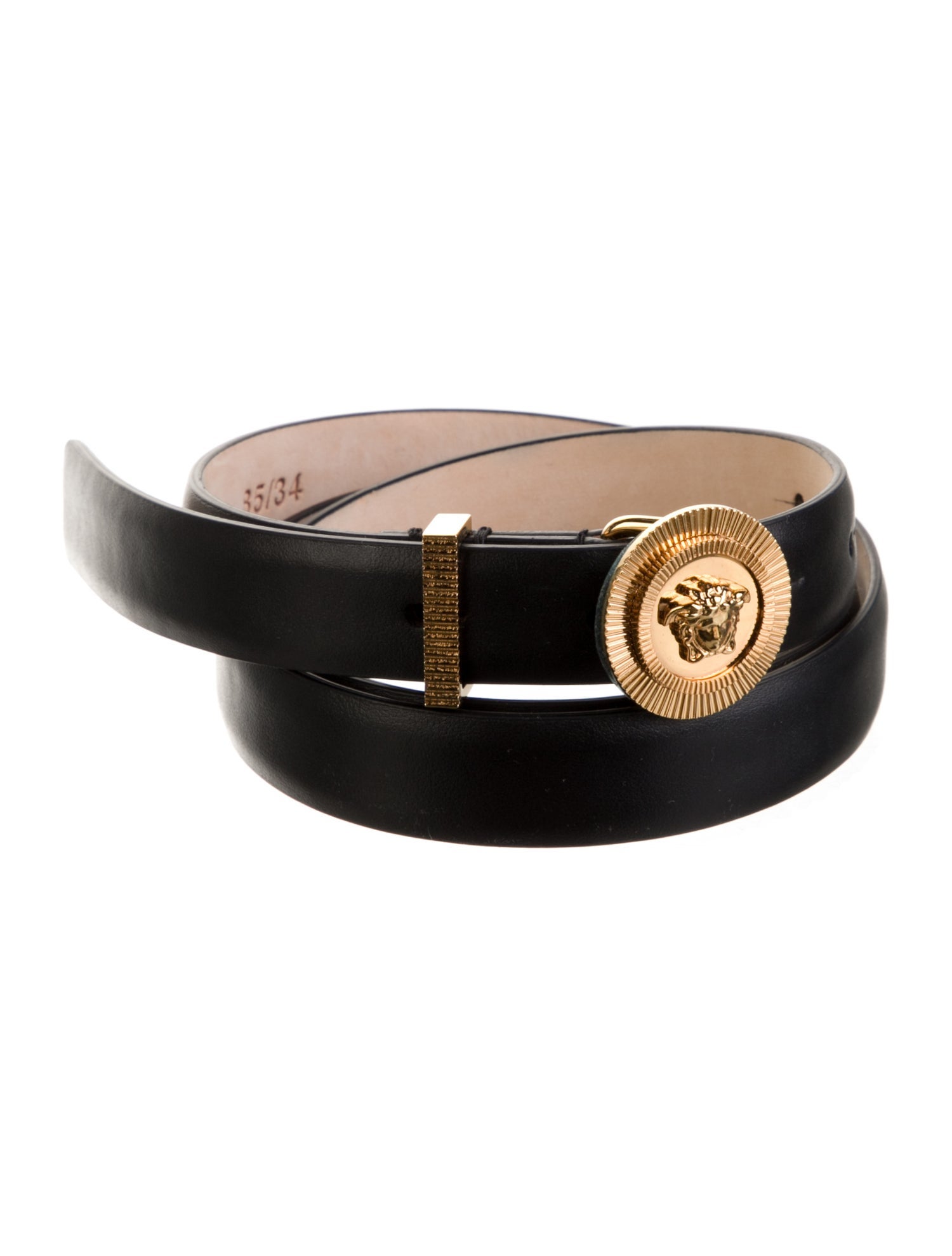 Versace Medusa Insignia Skinny Belt - Black Belts, Accessories ...