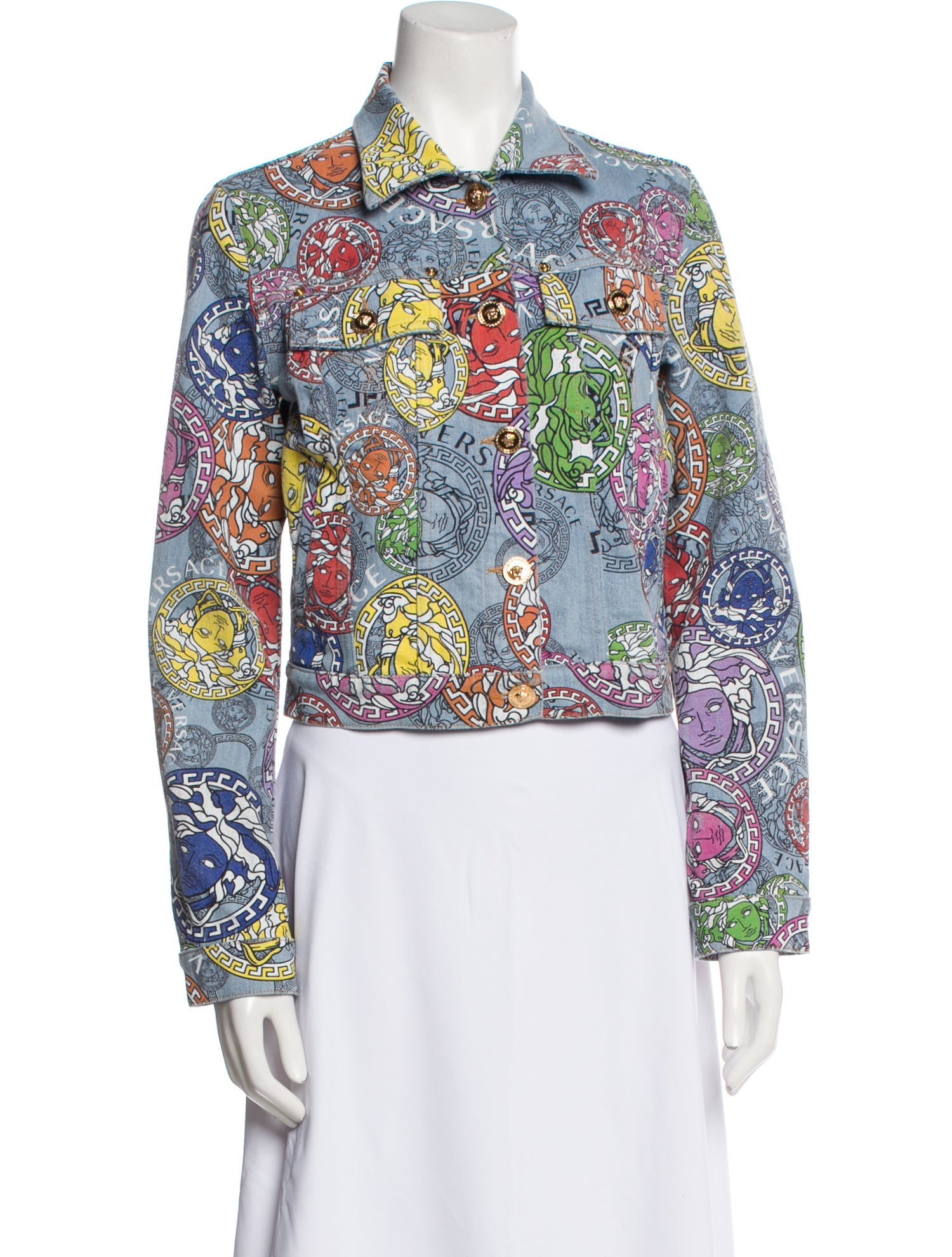 Versace Floral Print Evening Jacket w/ Tags - Blue Jackets, Clothing ...