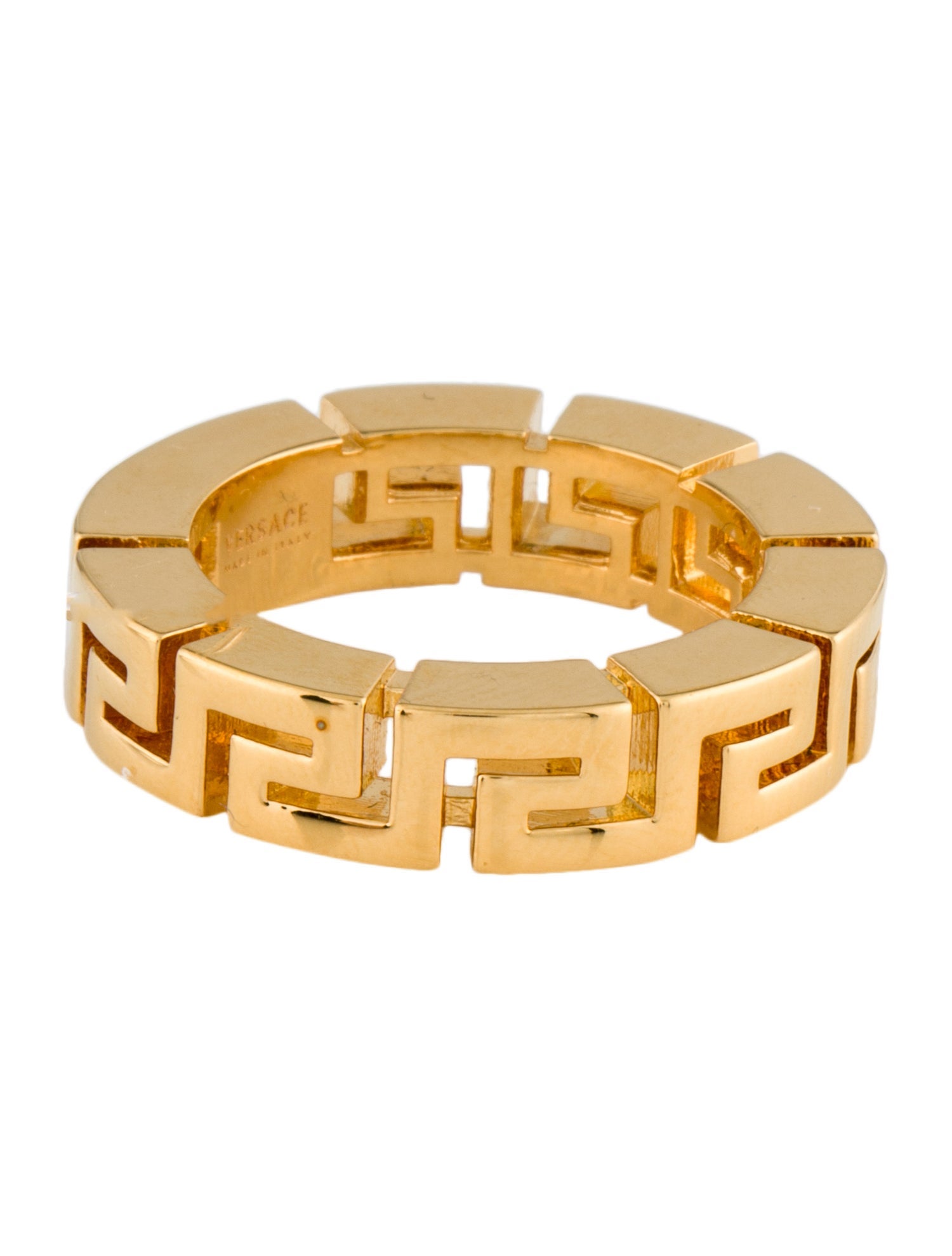 Versace Greca Band Ring - Gold-Tone Metal Band, Rings - VES177549 | The ...