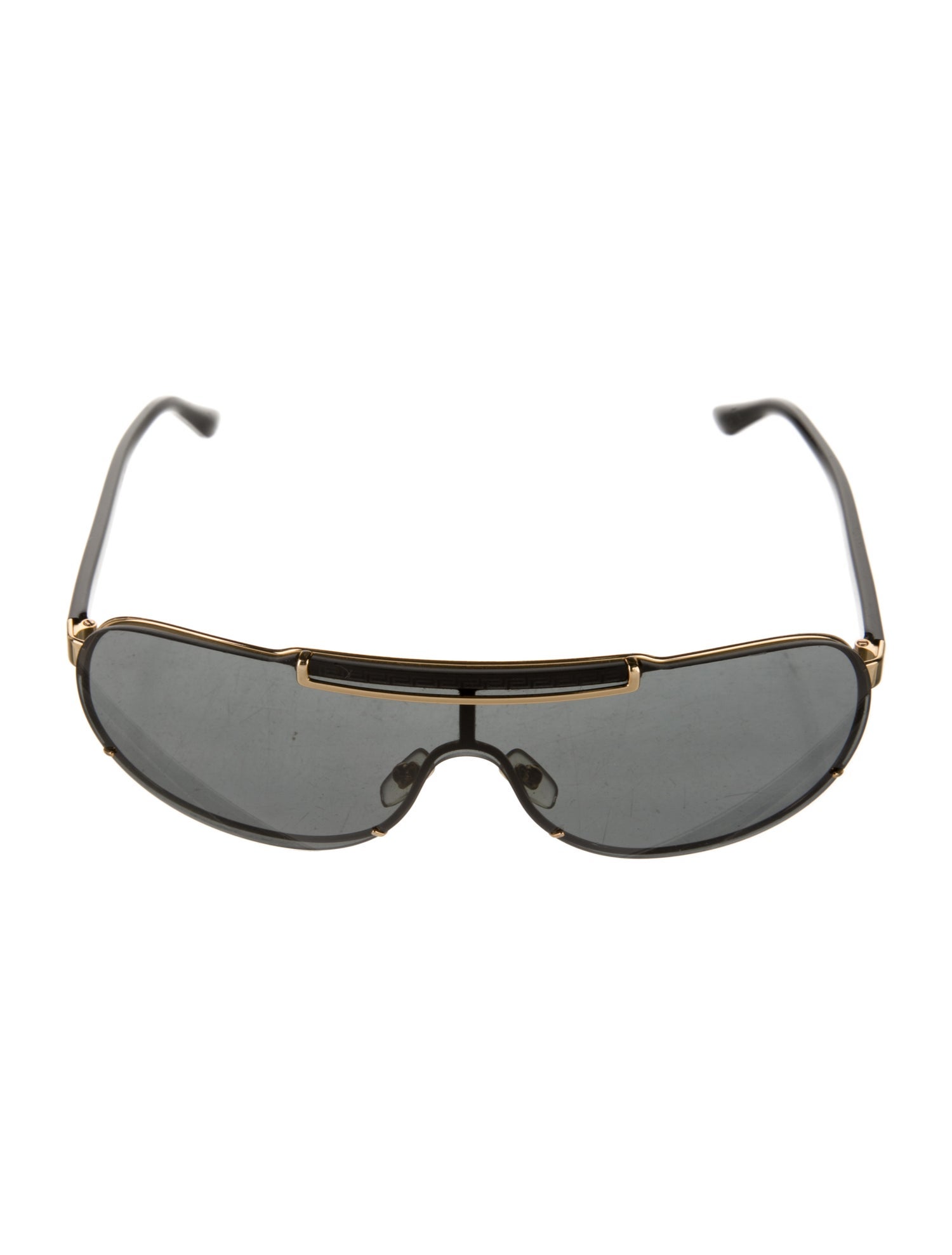 Versace Medusa Insignia Shield Sunglasses - Black Sunglasses ...