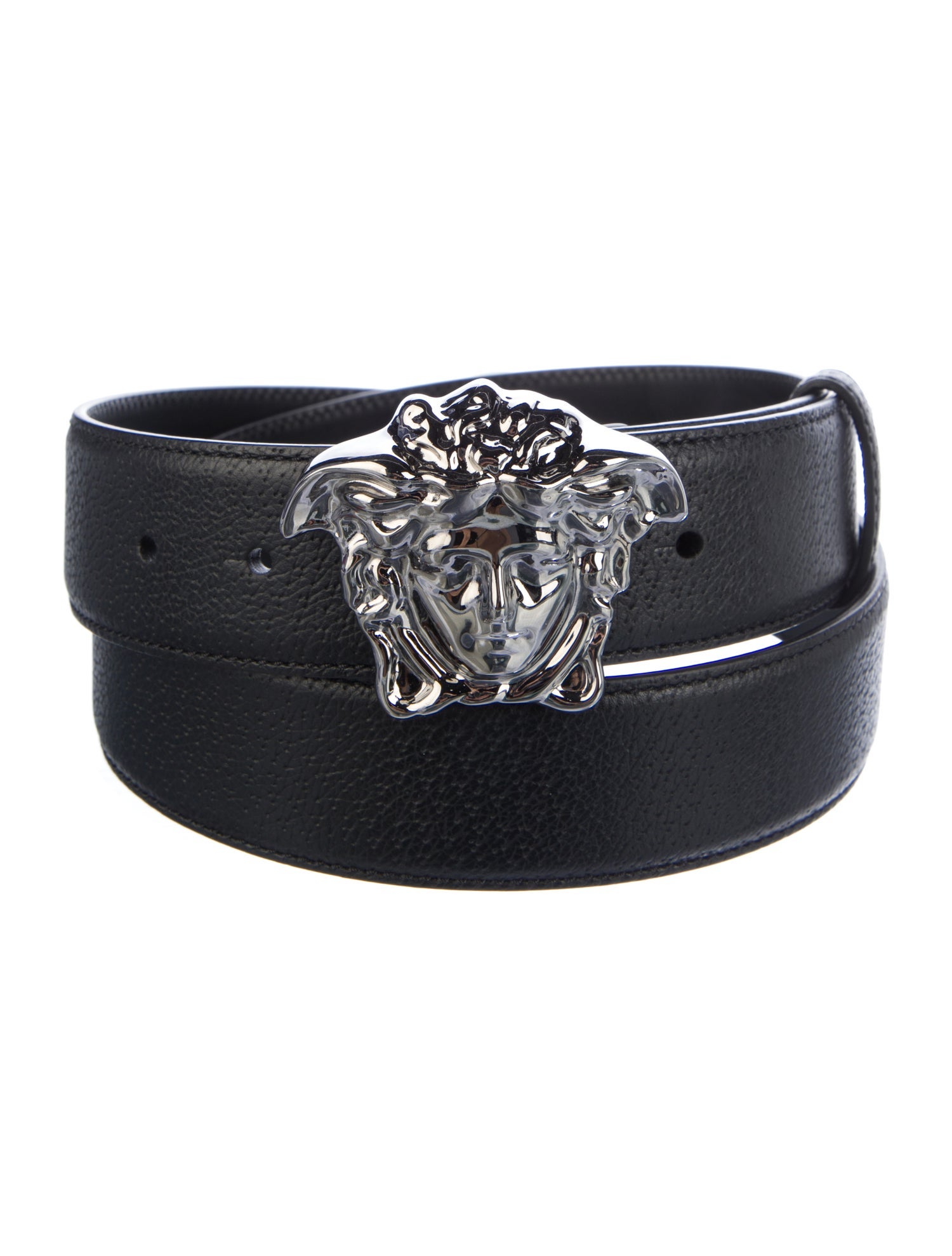 Versace Medusa Insignia Leather Belt - Black Belts, Accessories ...