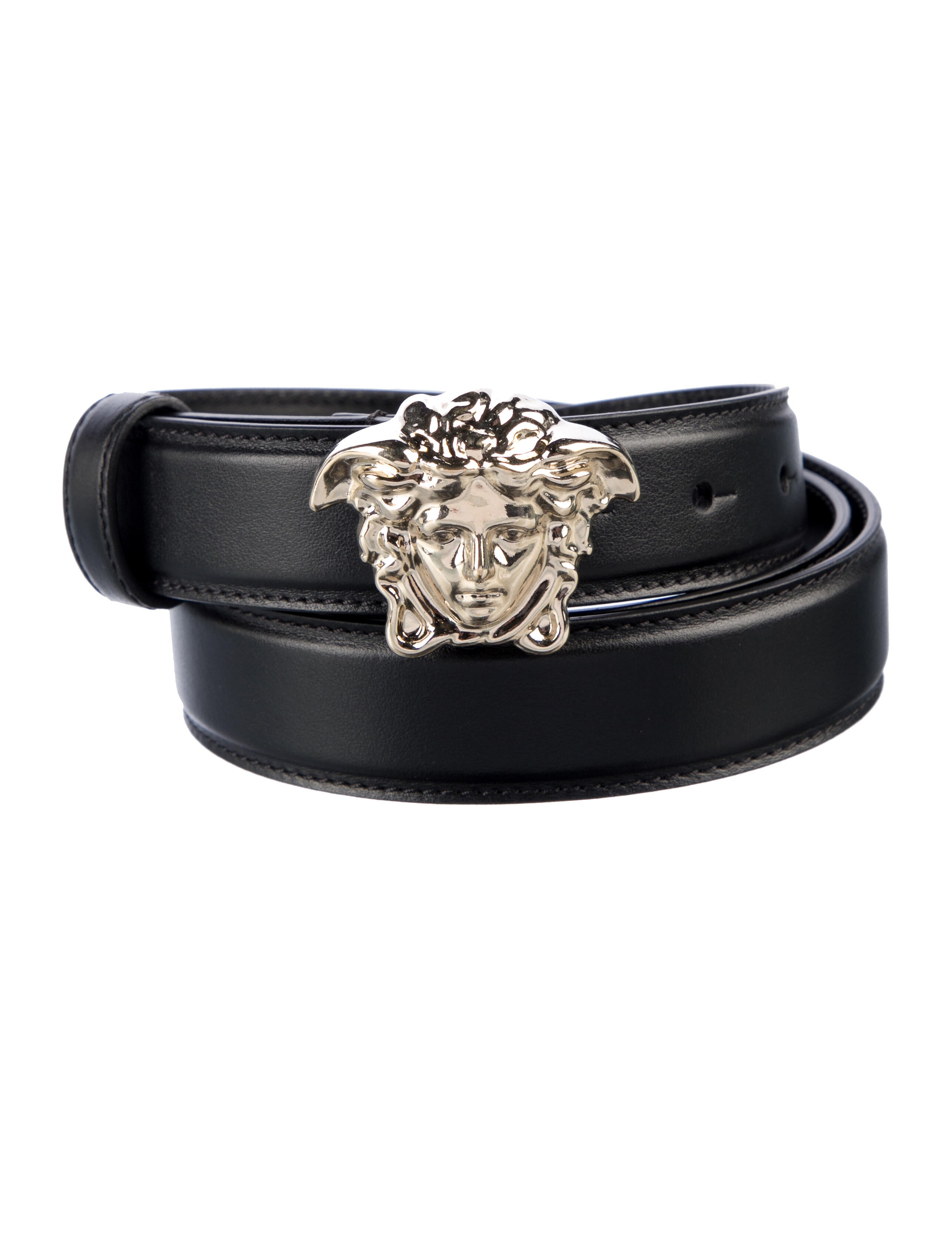 Versace Medusa Insignia Leather Belt Kit - Black Belts, Accessories ...