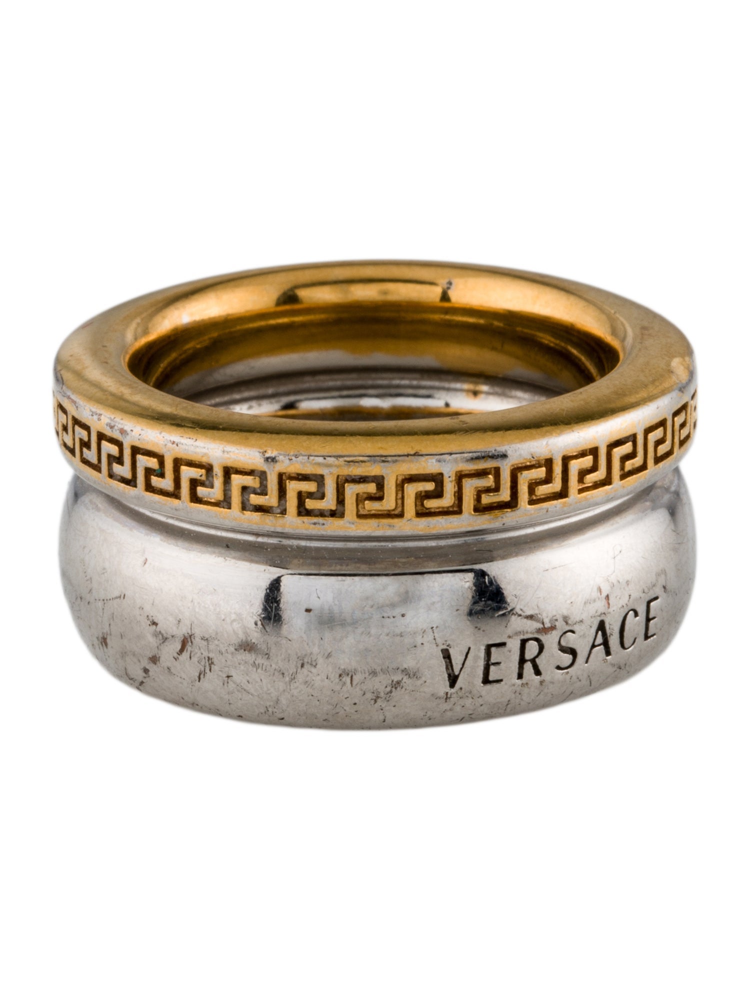 Versace Greca Two-Tone Band Ring - Gold-Tone Metal Band, Rings ...