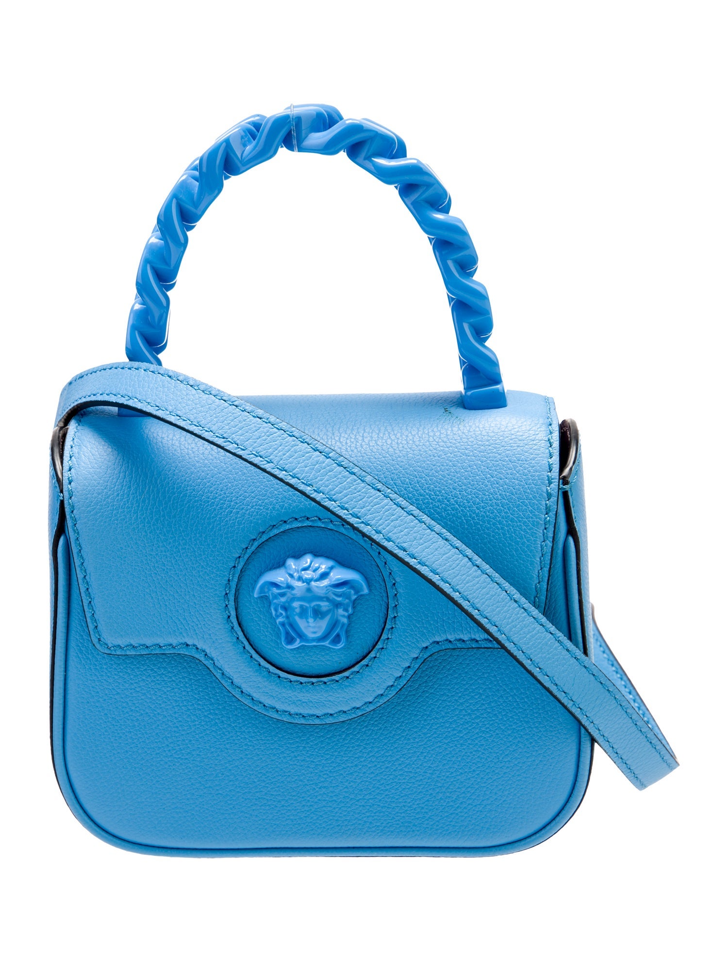 Versace Leather Top Handle Bag - Blue Handle Bags, Handbags - VES184591 ...