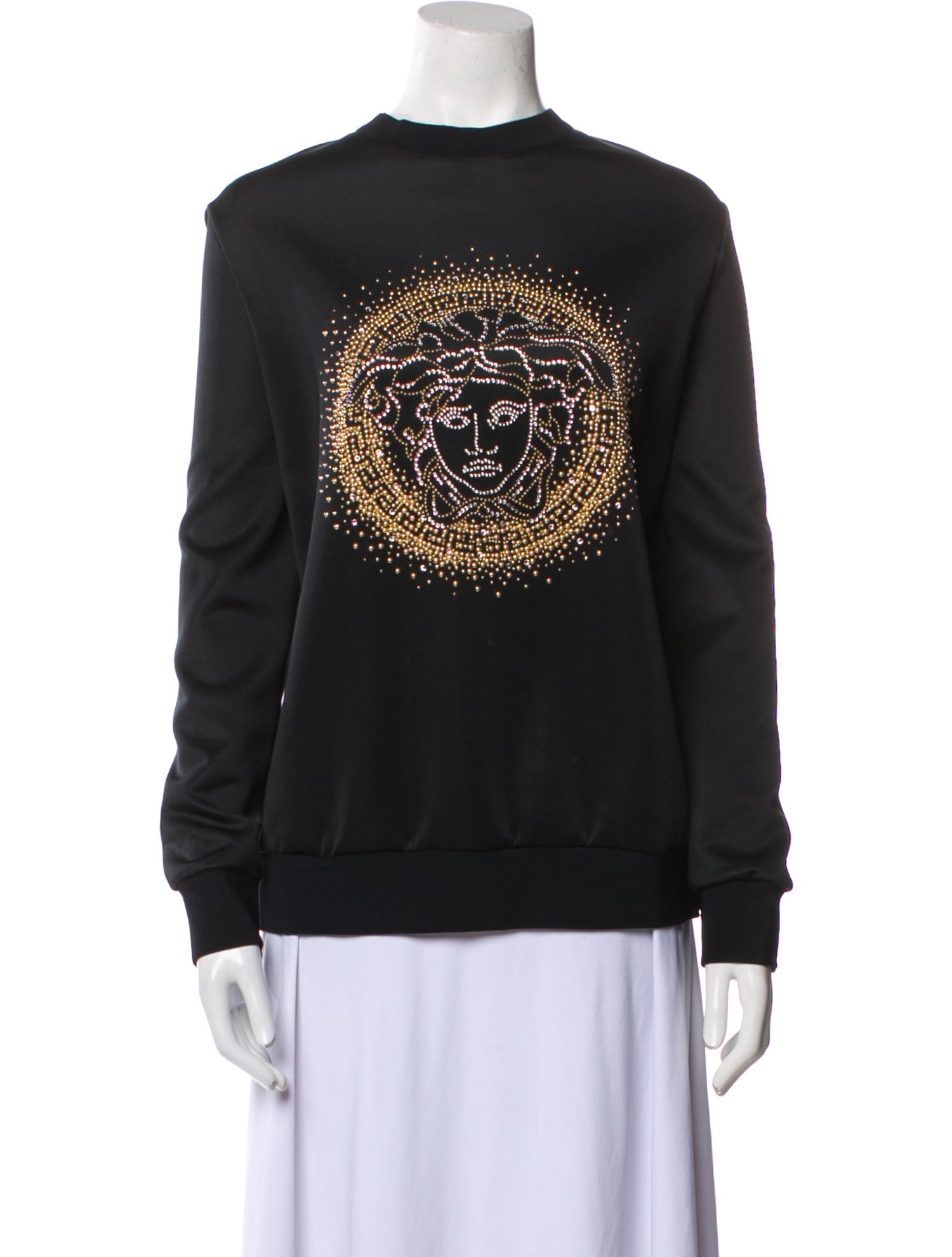 Versace Graphic Print Crew Neck Sweatshirt - Black Tops, Clothing ...