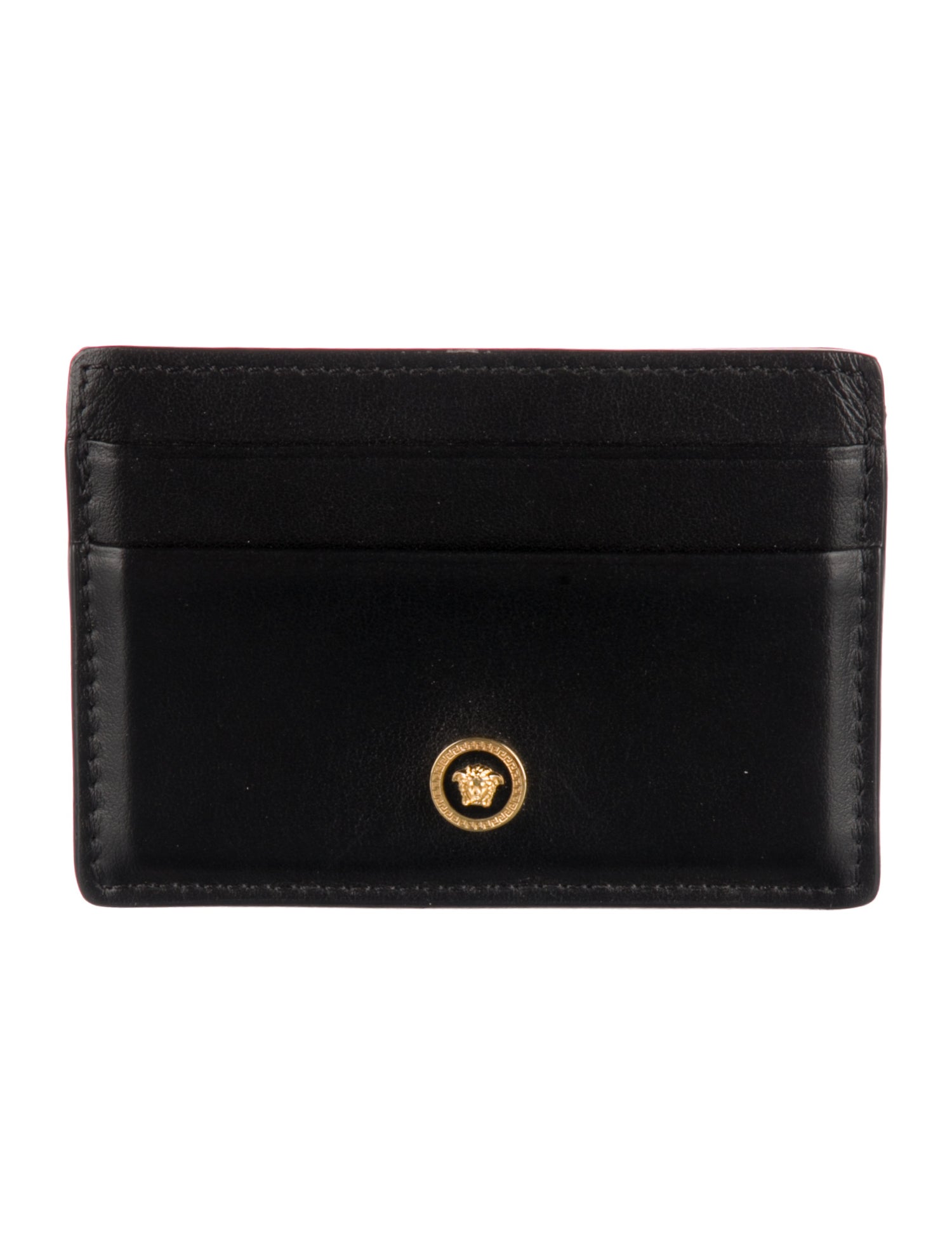 Versace Medusa Insignia Leather Card Holder - Black Wallets ...