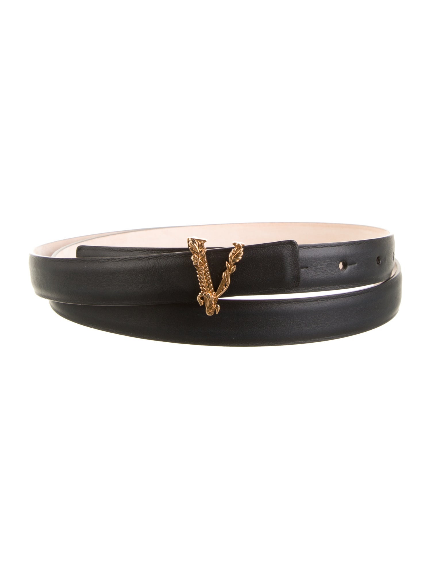 Versace Skinny Leather Belt - Black Belts, Accessories - VES187054 ...