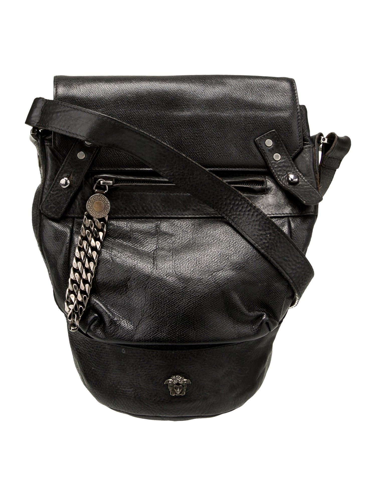 Versace Leather Bucket Bag - Black Crossbody Bags, Handbags - VES187379 ...