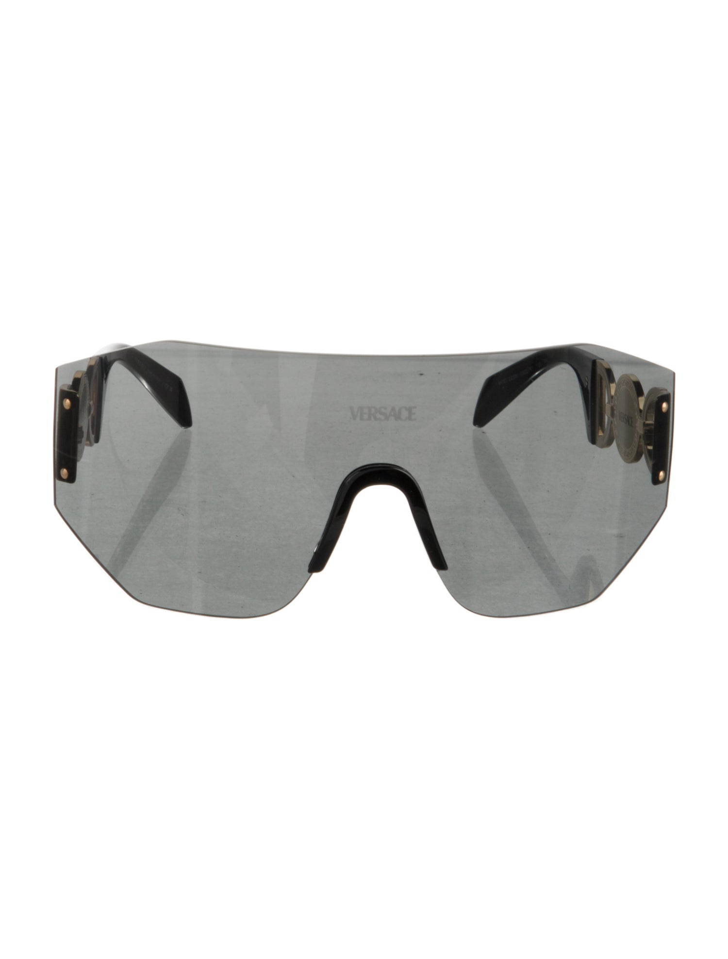 Versace Medusa Insignia Shield Sunglasses - Black Sunglasses ...