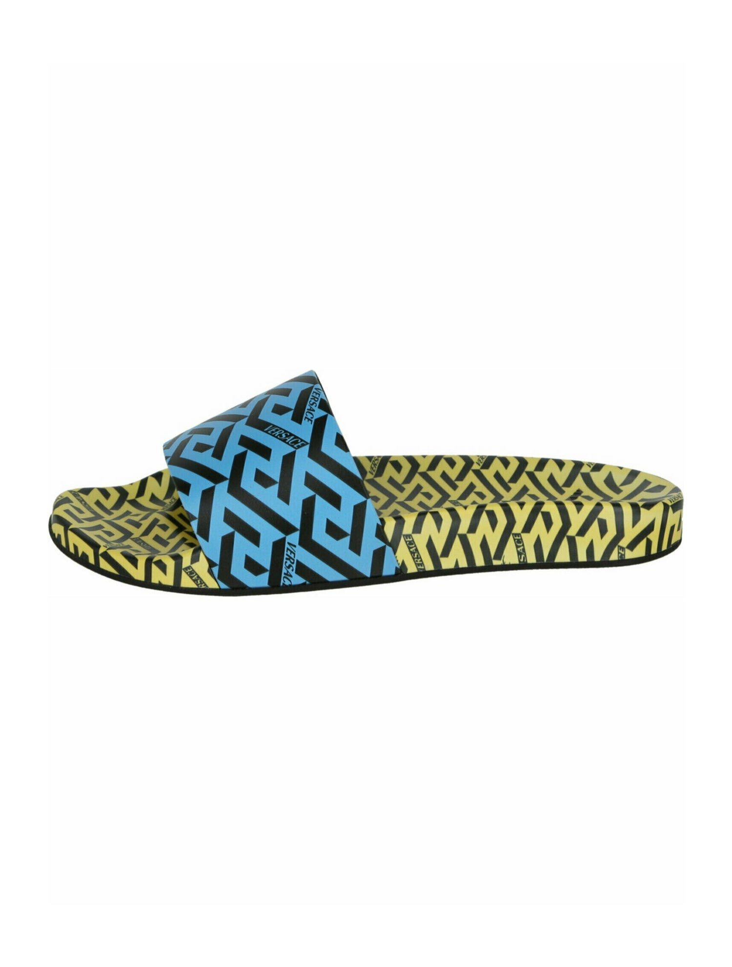 Versace Greca Pattern Slides w/ Tags - Blue Sandals, Shoes - VES189468 ...